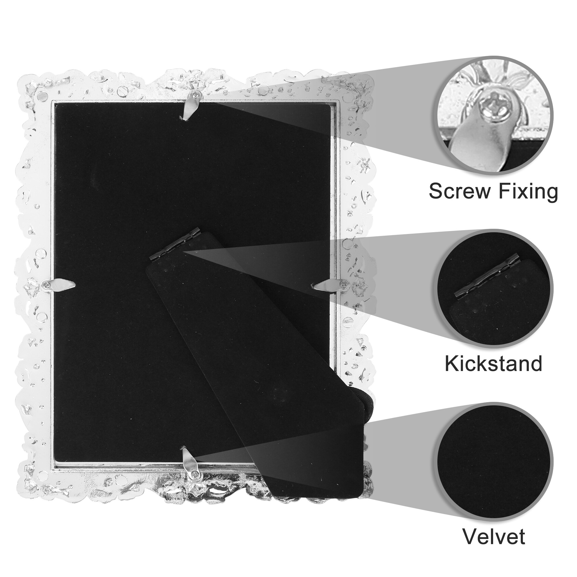 Unique Bargains Modern Plated Picture Frame with Crystal for Wedding ...