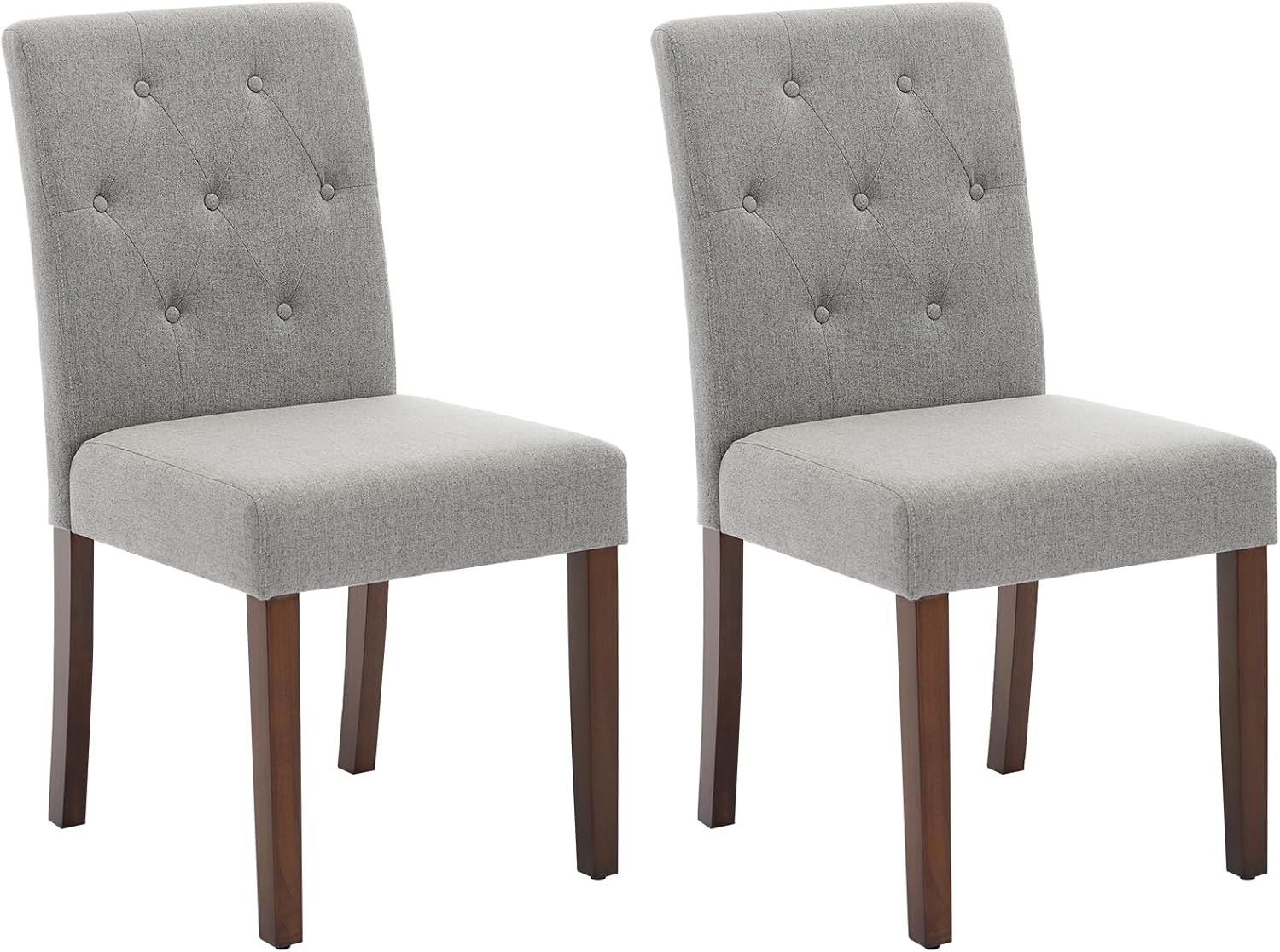 Qeetex Upholstered Dining Chairs Set of 2 - Modern Fabric Kitchen Side ...