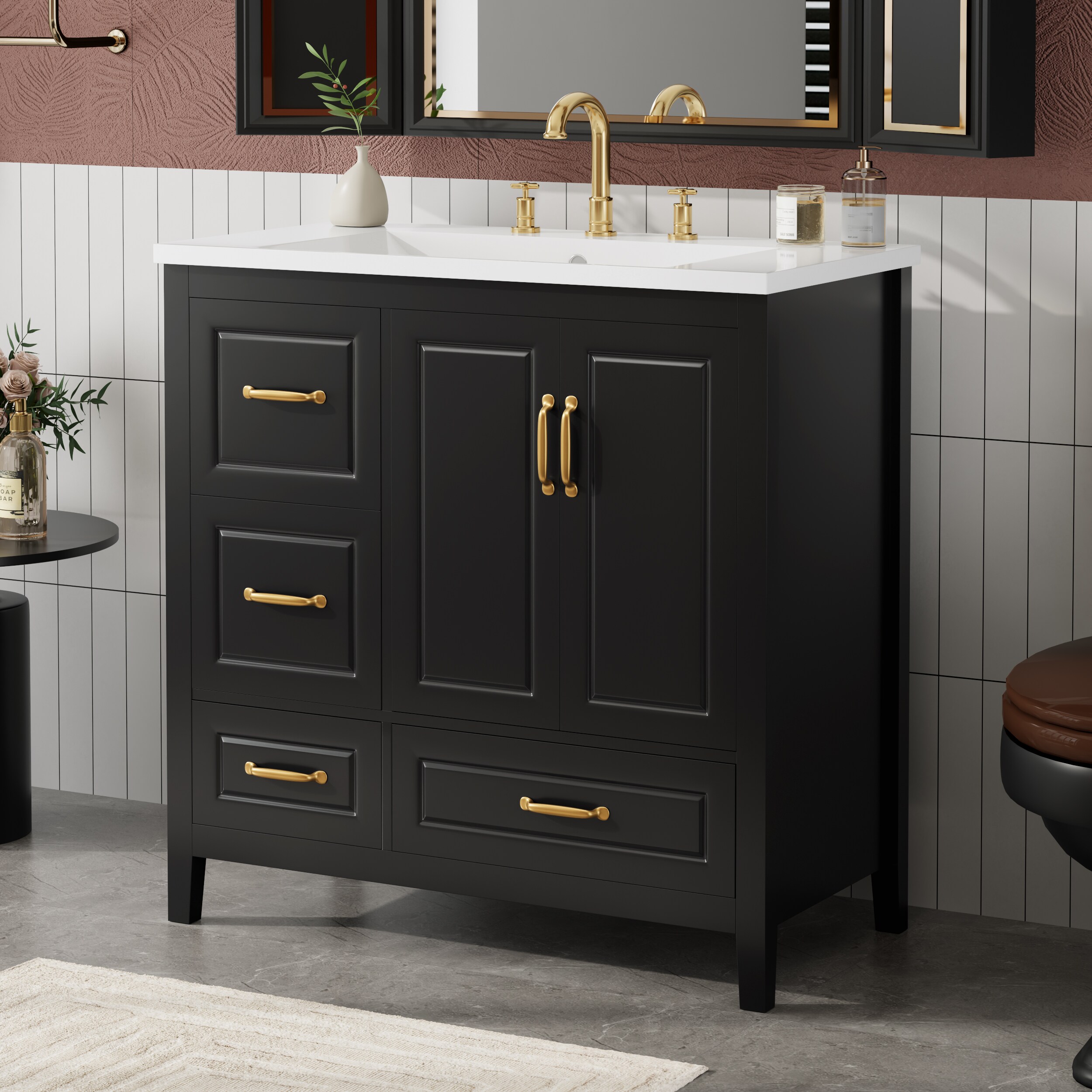ModernLuxe Assembly Required 36 inch Bathroom Vanity with Sink One ...