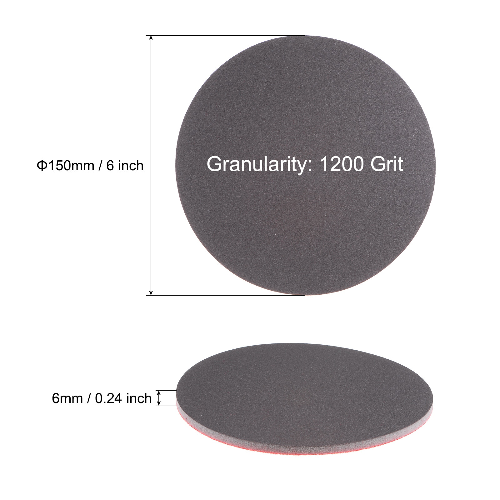 Unique Bargains 30pcs 1200 Grit Sanding Sponge 6 Inch Hook and Loop ...