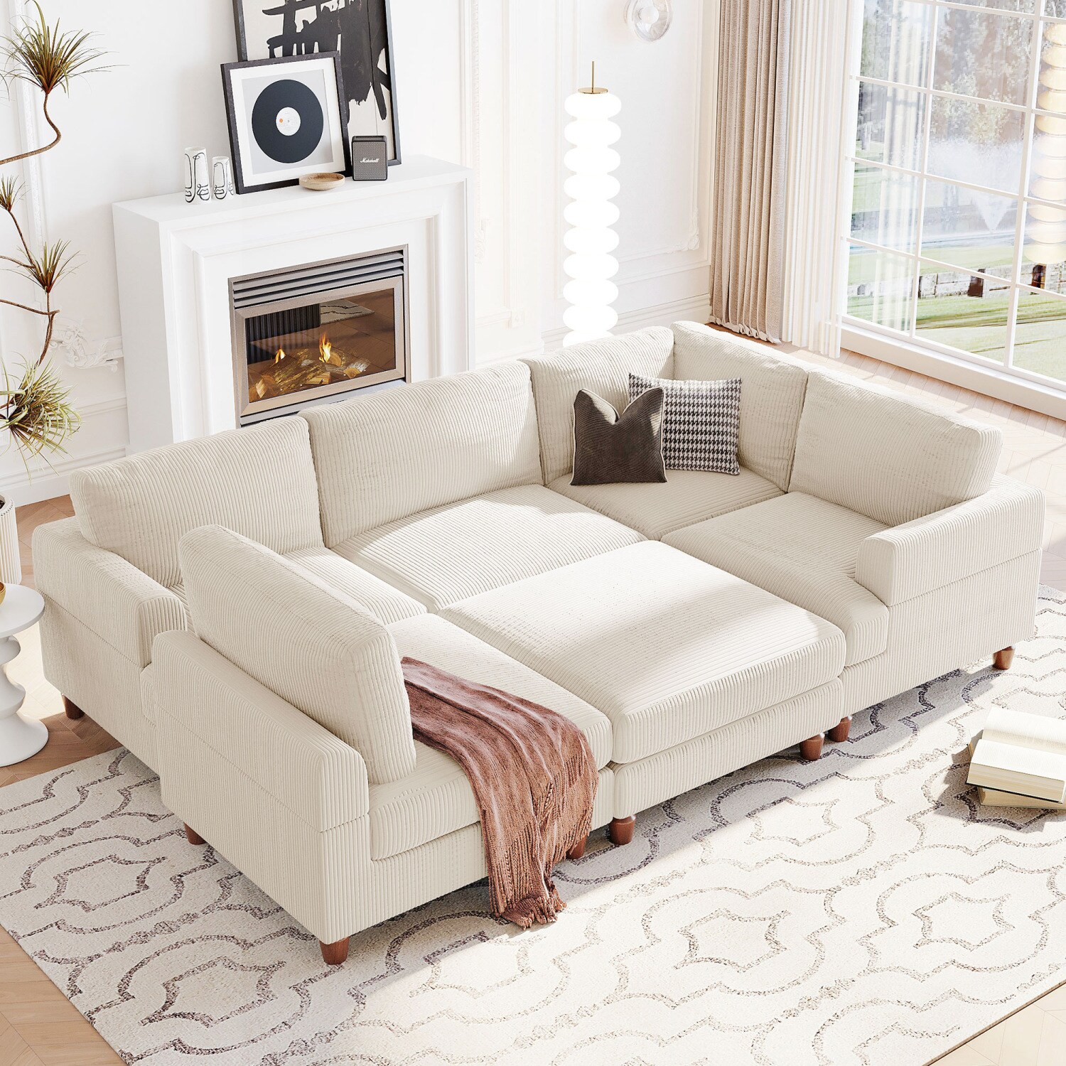 Streamdale Furniture Streamdale Modular Sectional Sofa with Ottoman L ...