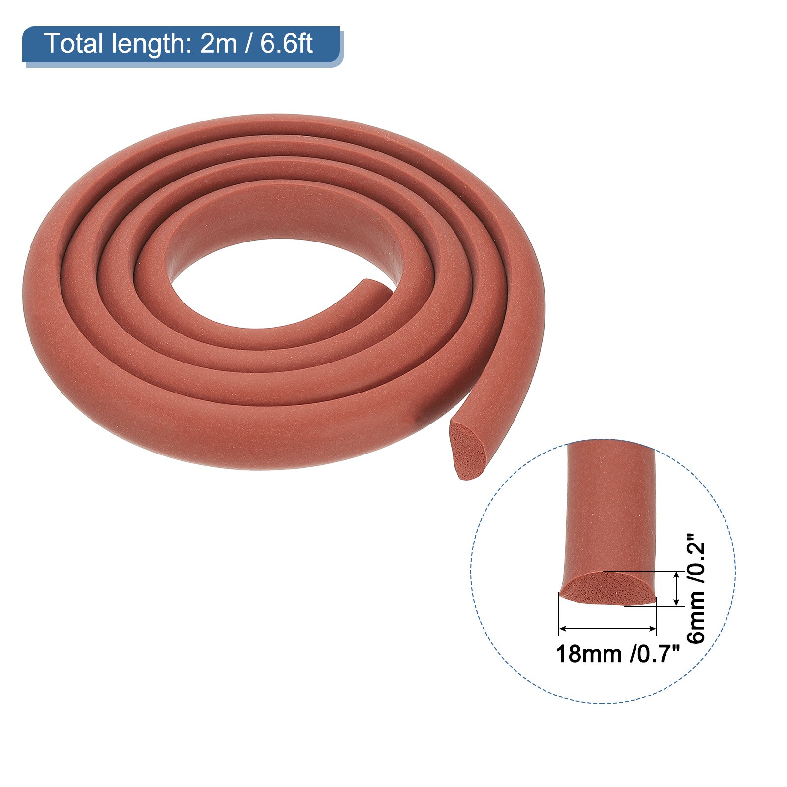 PATIKIL Silicone Foam Seal Strip 18mmx6mmx2m D Shape Seal Strip Backer ...
