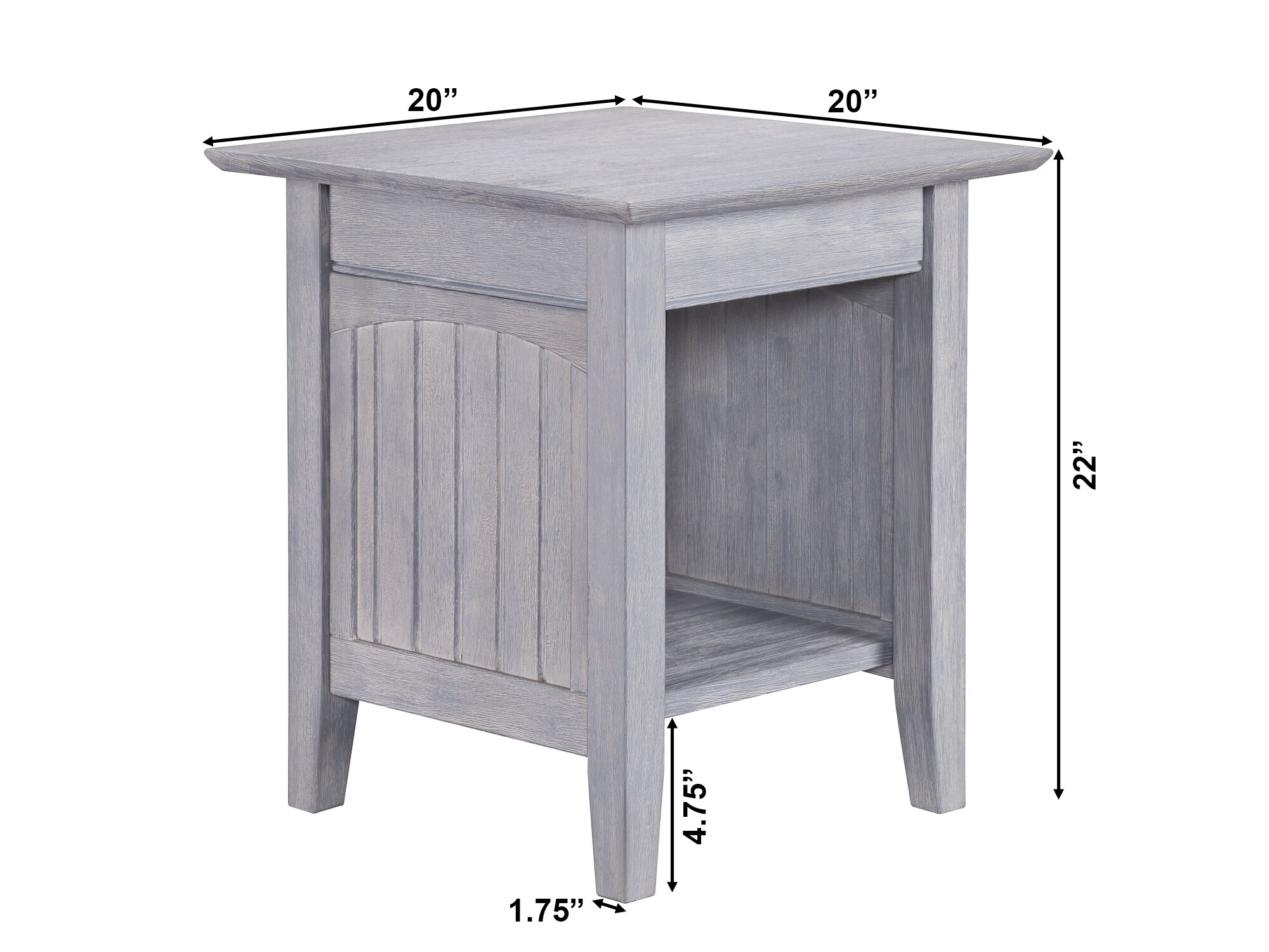 AFI Furnishings Nantucket 20-in W x 22-in H Driftwood Wood Coastal End ...