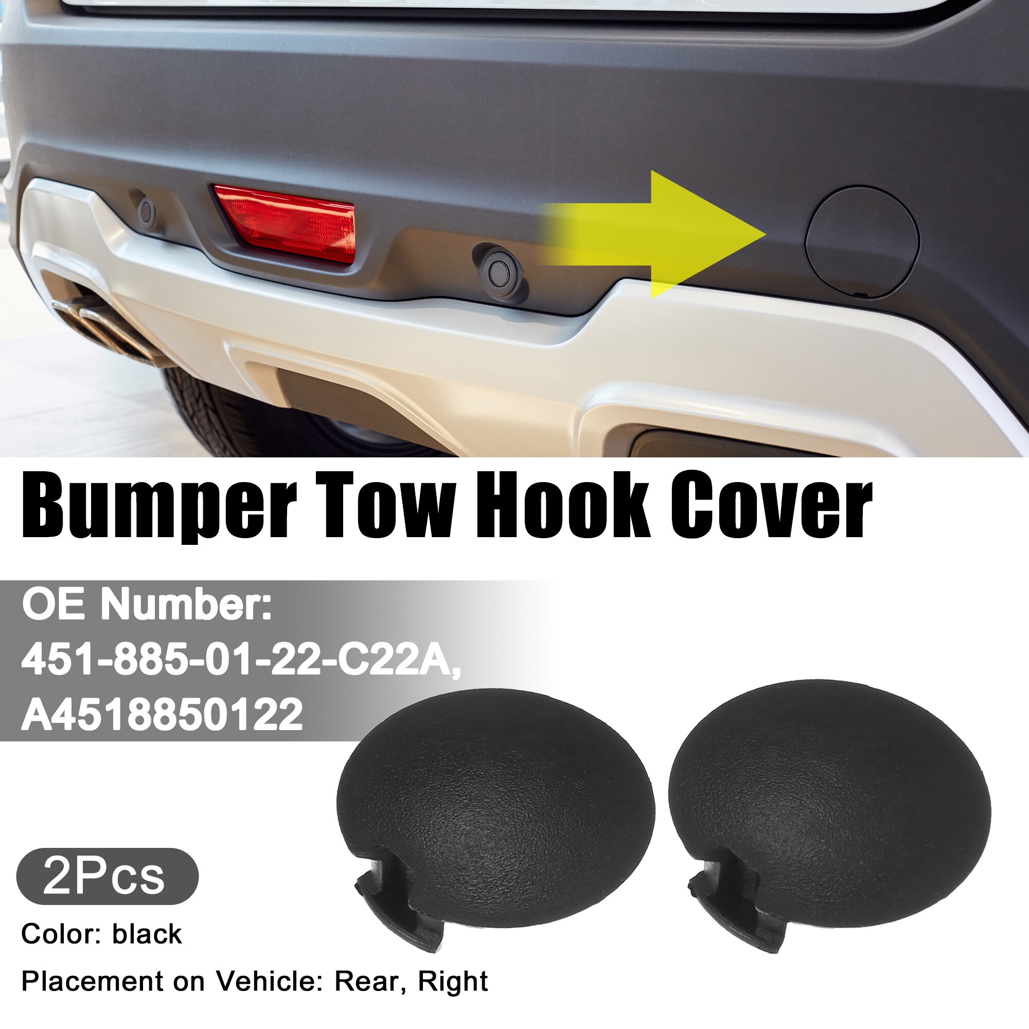 Unique Bargains Car Rear Bumper Towing Tow Eye Hook Cover Cap Fit for ...