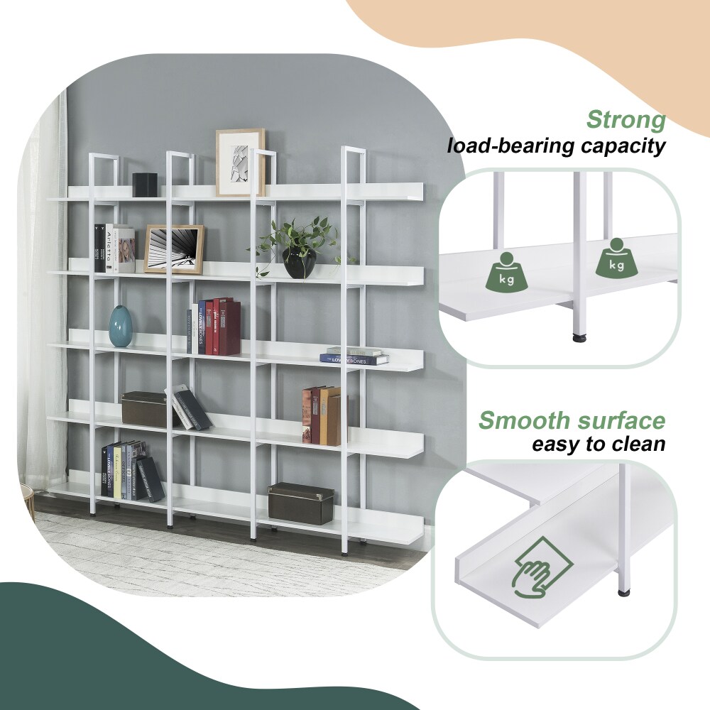 Wooakway 5-Tier Freestanding Shelving Unit Vintage Industrial Style ...