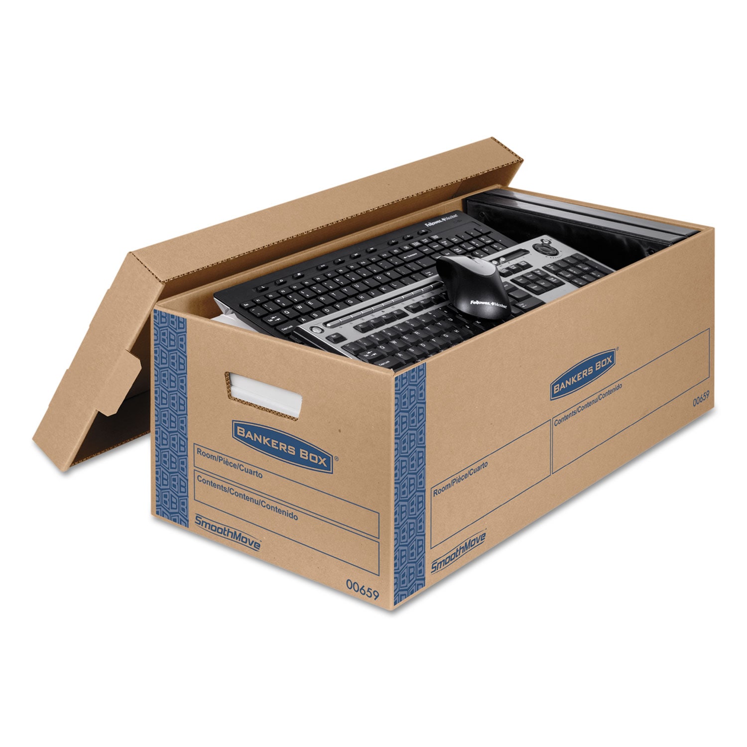 BANKERS BOX SmoothMove Prime Moving Storage Boxes Lift Off Lid Half ...