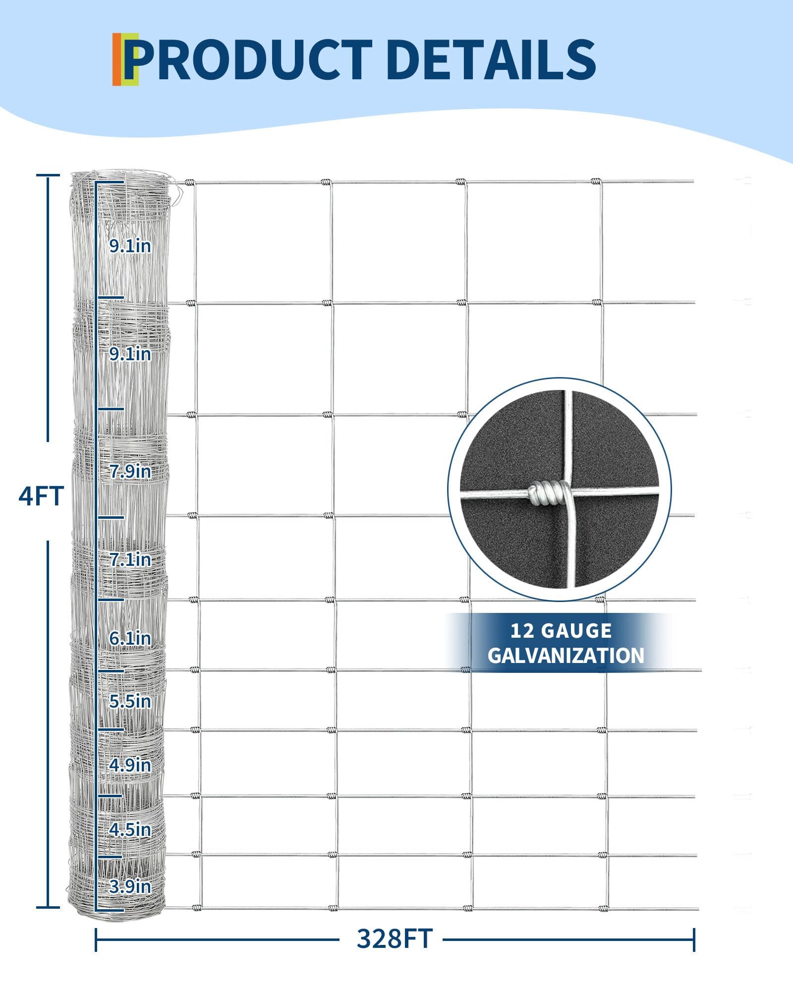 Encore Beets 4 X 328 Ft Heavy Duty Galvanized Cattle Fence Wire Fencing ...