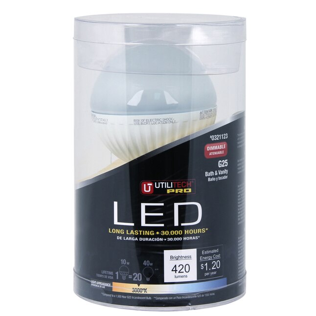 Utilitech 40-Watt EQ Soft White Medium Base (E-26) Dimmable Light Bulb ... Utilitech 40-Watt EQ Soft White Medium Base (E-26) Dimmable Light Bulb ...
