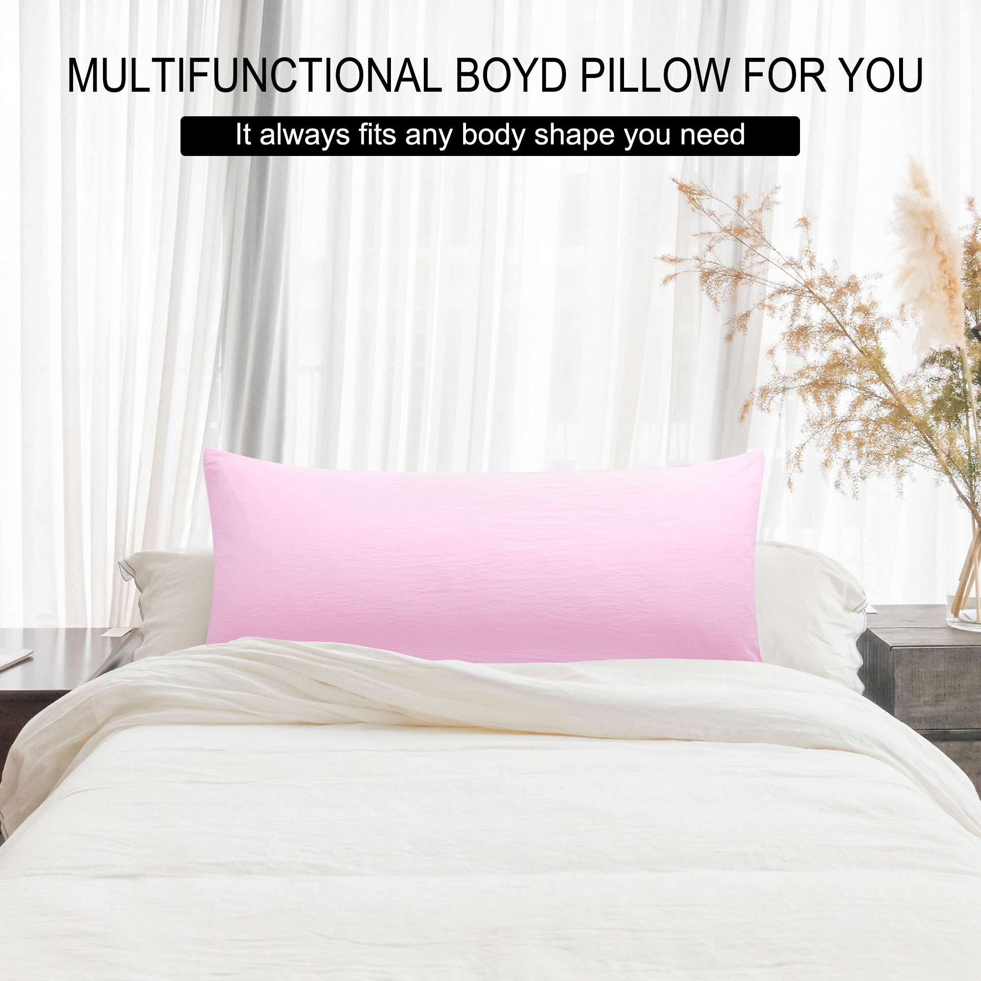Unique Bargains Microfiber Body Pillow Cover Breathable Long Pillow ...