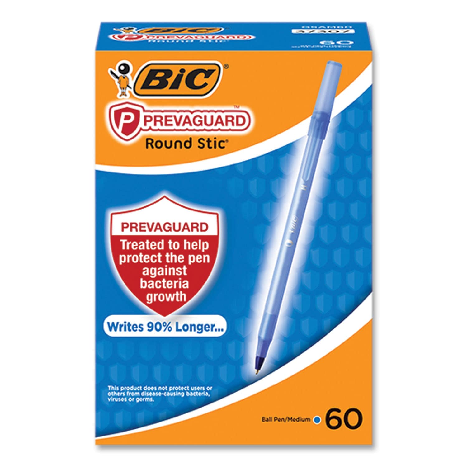 BIC PrevaGuard Round Stic Ballpoint Pen Stick Medium 1 mm Blue Ink ...