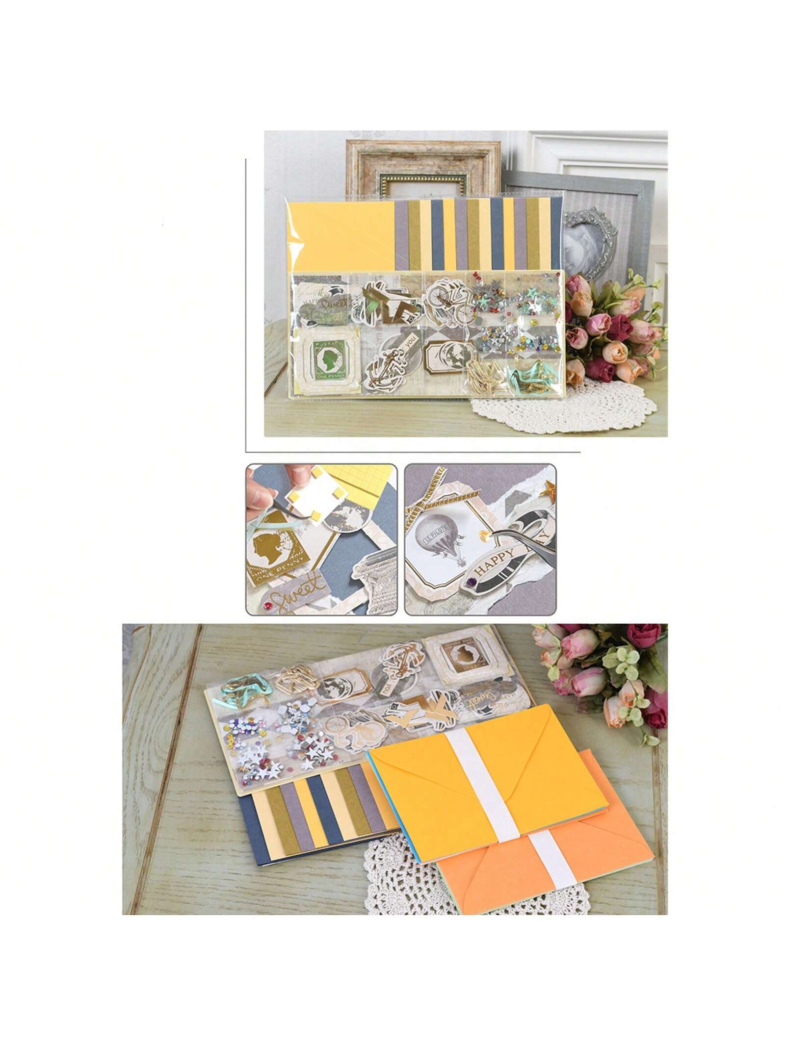 Qeetex 1 Set Of Paper Colorful Handmade Greeting Card Diy Making ...