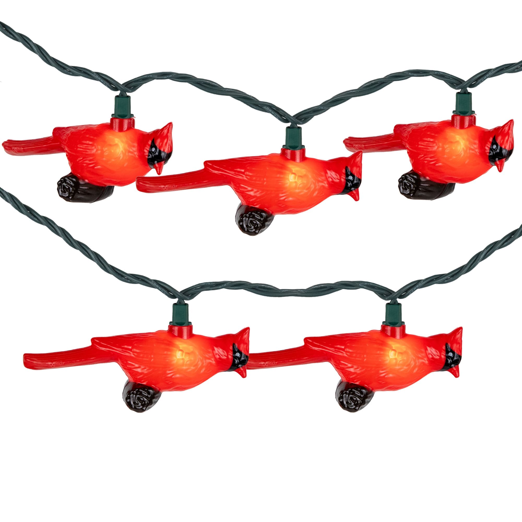 Northlight Cardinal Indoor Outdoor Patio Light Set - 6 feet Green Wire ...