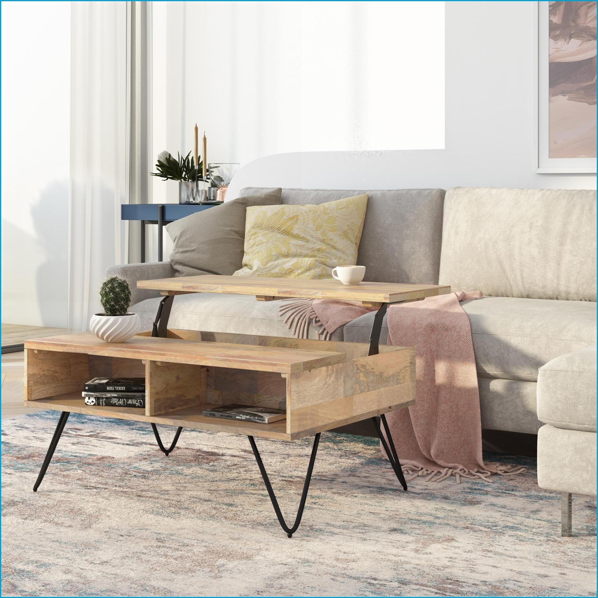 Watnature Natural Mango Hardwood Lift Top Coffee Table with Storage ...