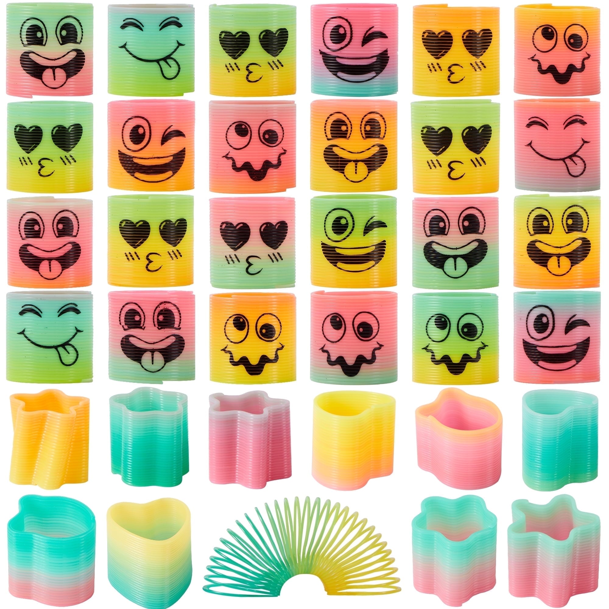 Joyfy 30Pcs Spring Rainbow Mini Plastic Coil Spring Bulk Toy in the ...