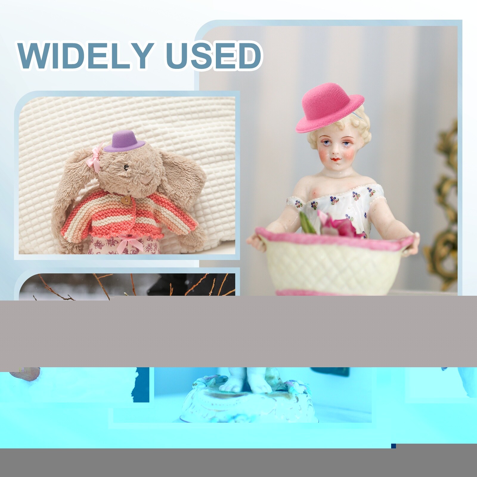 PATIKIL 5.3 Inch Mini Formal Hats 12pcs Miniature Doll Hats Mini Top ...