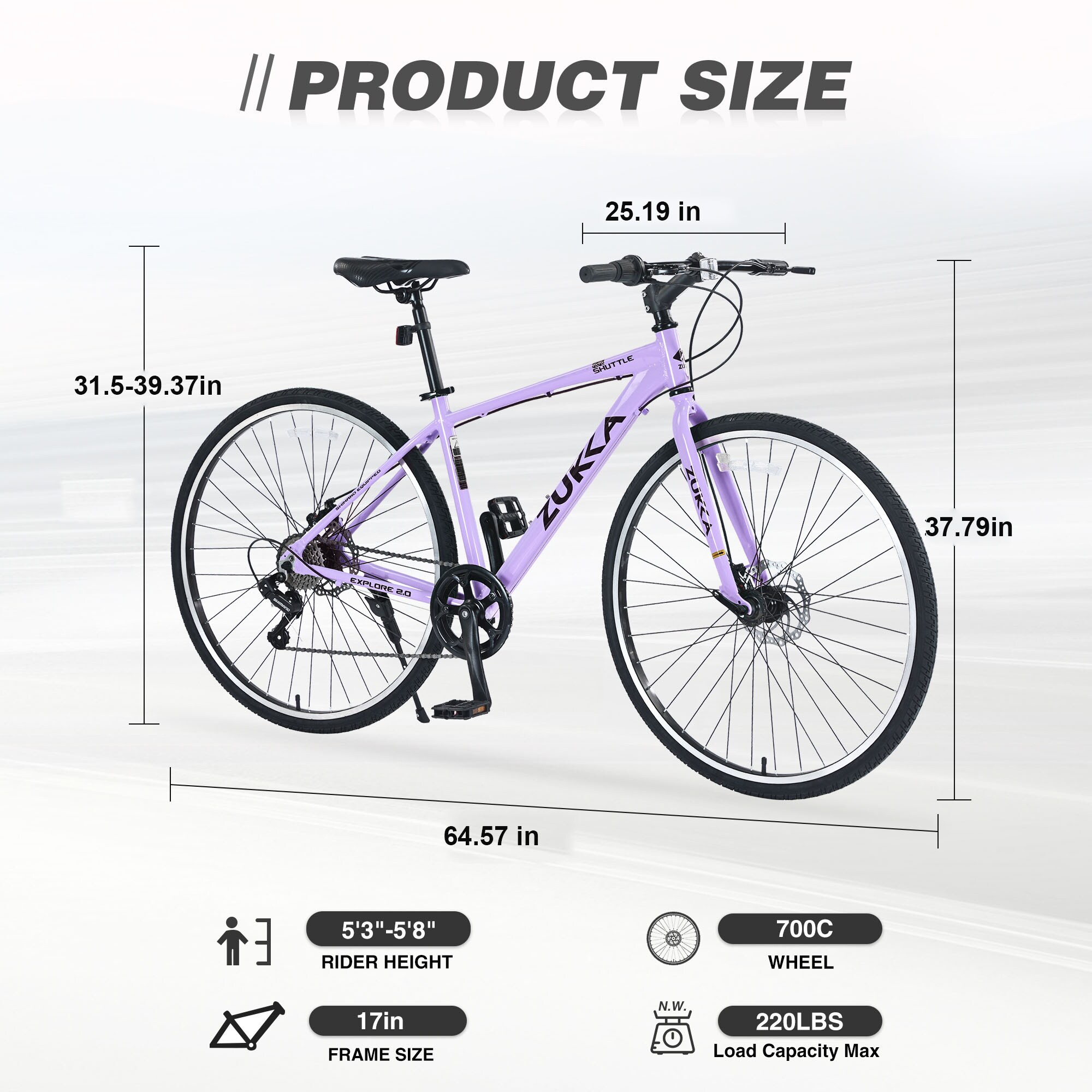 LOVMOR Shimano 7 Speed Hybrid Bike 700C Disc Brake Aluminum Frame City ...