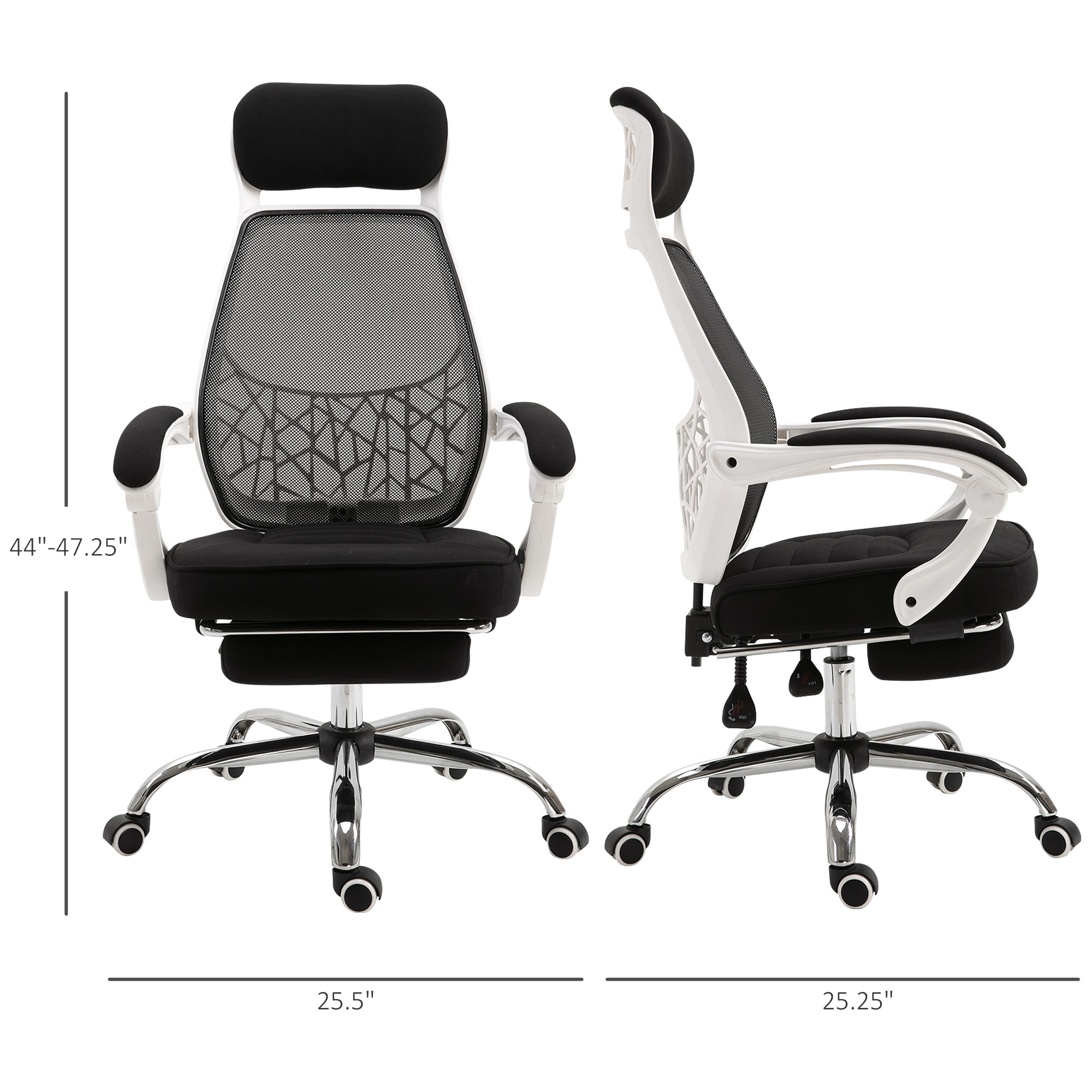 Vinsetto Ergonomic High Back Mesh Office Chair Swivel Reclining ...