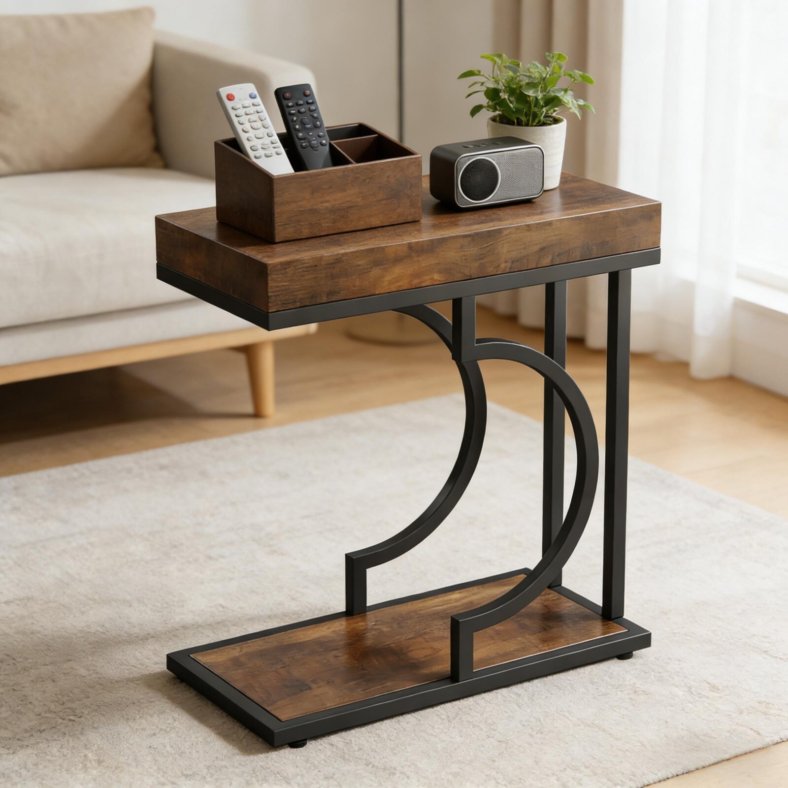 GlasFlength Compact Hall Table Bedside Table End Table Space Saving ...