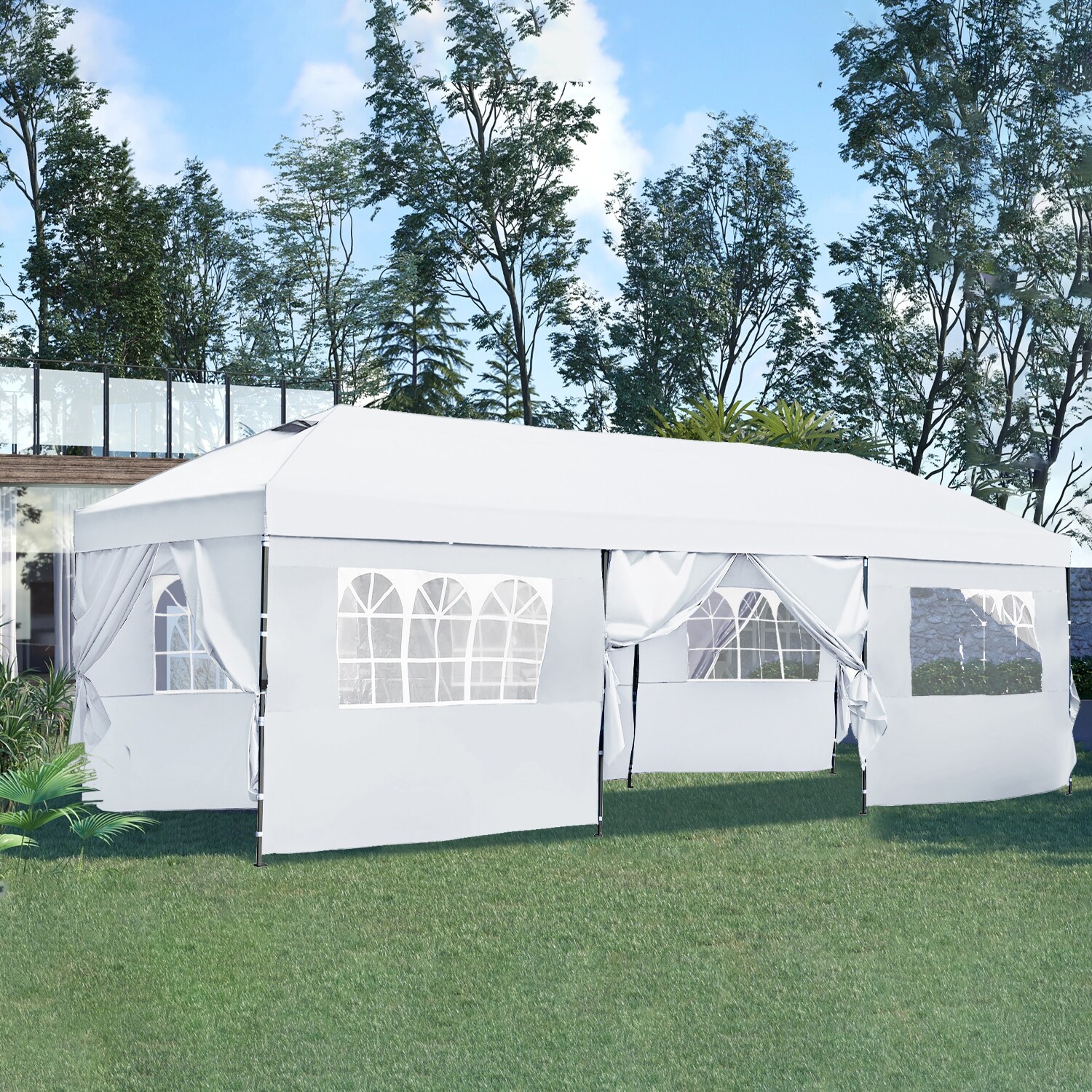 Topcraft 20-ft x 10-ft Rectangle White Pop-up canopy in the Canopies ...