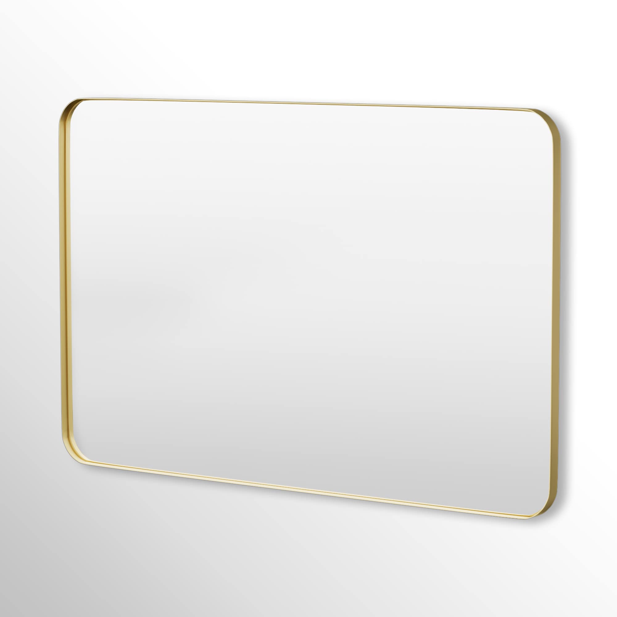 FurniFusion 55-in W x 36-in H Rectangle Gold Framed Wall Mirror in the ...