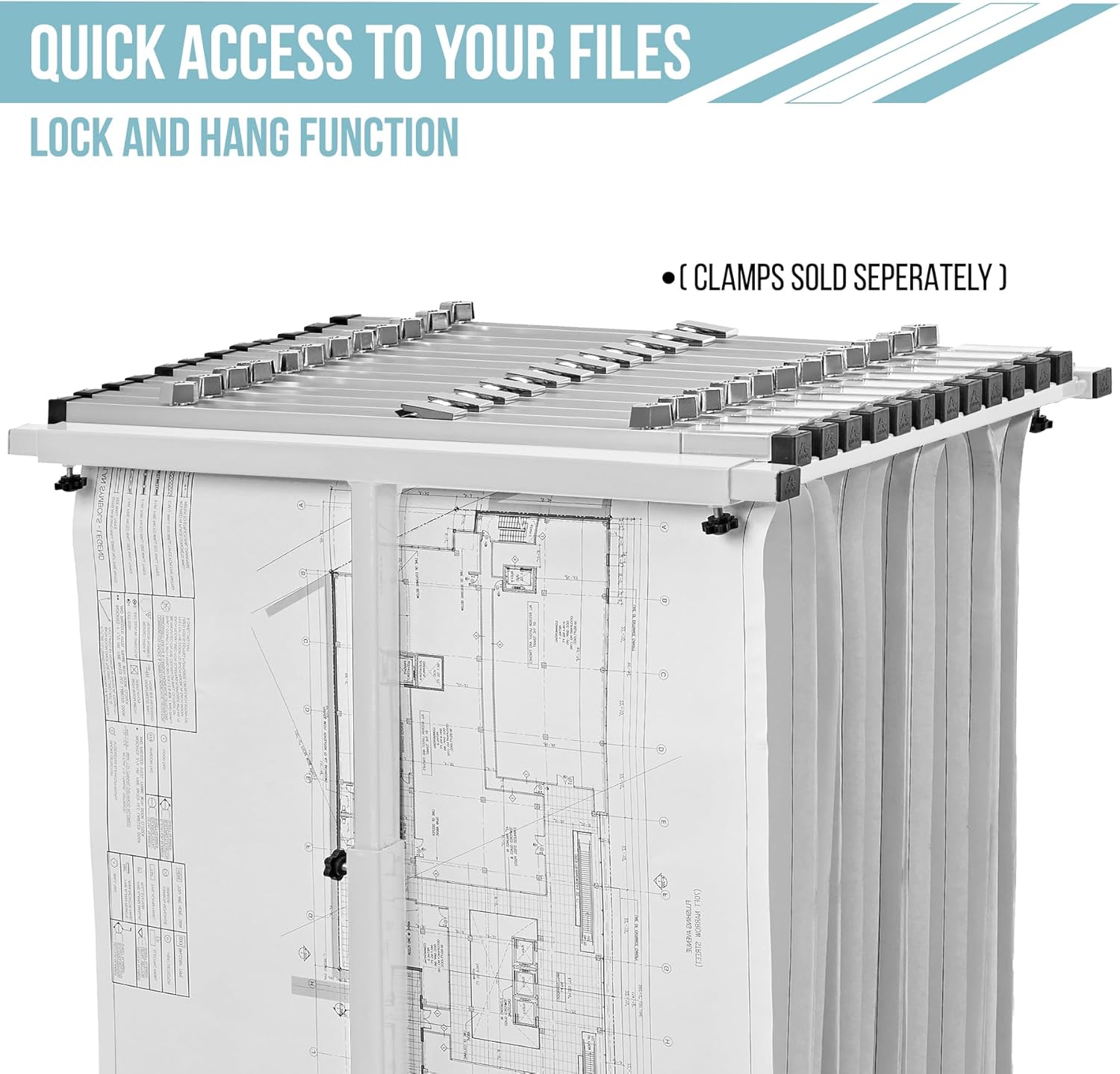 AdirOffice Steel Mobile Vertical Blueprint Storage Rack Plan Center ...