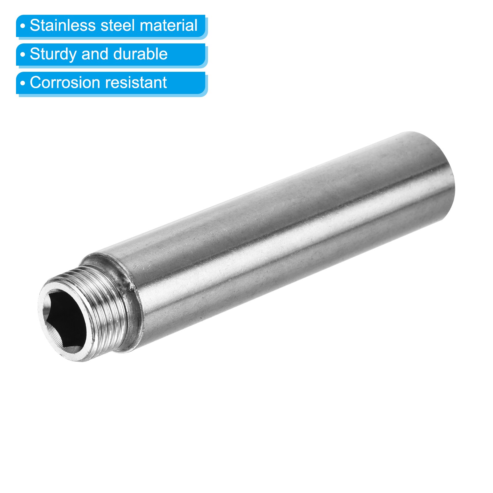 PATIKIL Shower Head Extension Arm 201 Stainless Steel G1/2 Male to ...