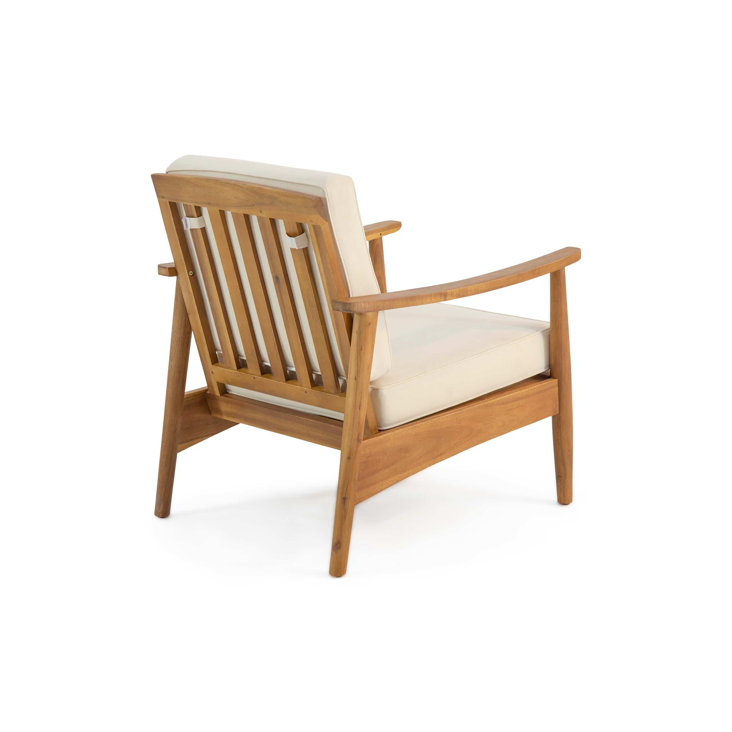 Etokfoks Acacia Wood Outdoor Club Chair 500lbs Capacity Teak Finish ...