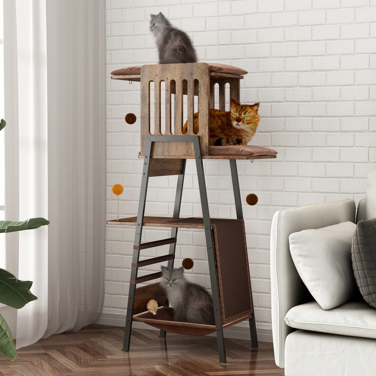Streamdale Furniture Streamdale 58-Inch Modern Cat Tree for Large Cats ...