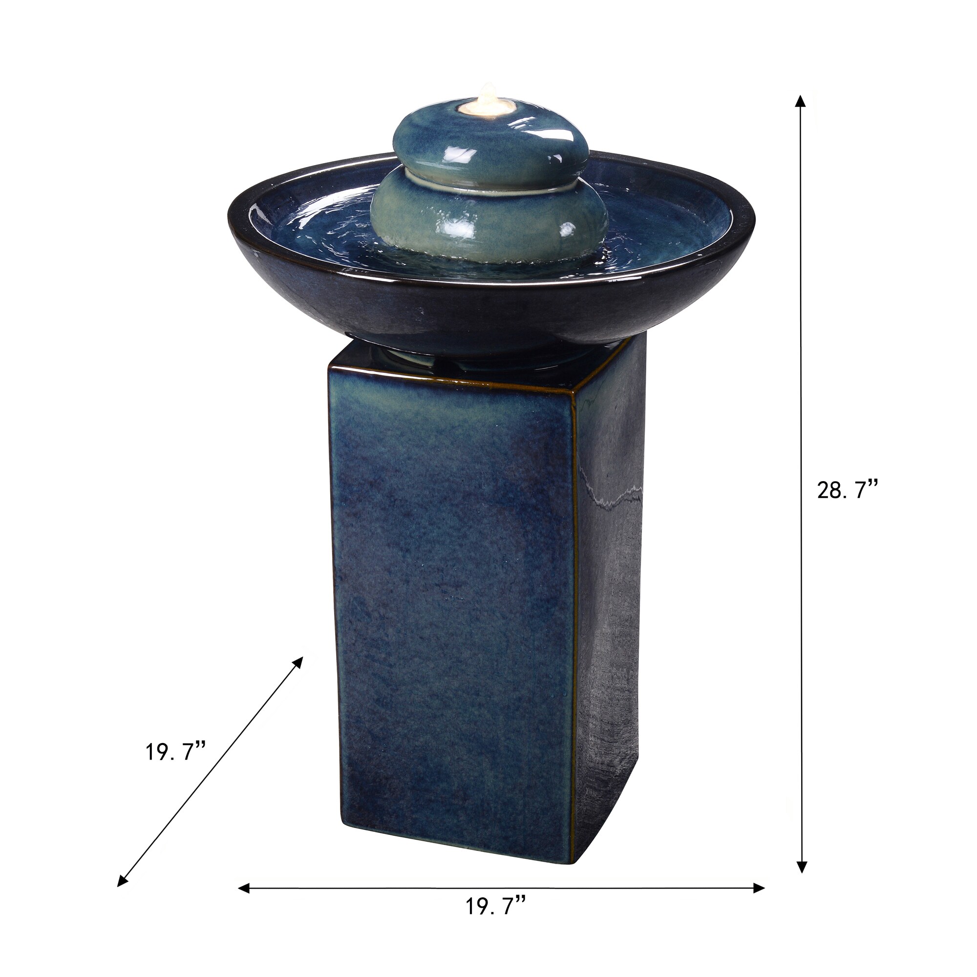 Hi-Line Gift 28.74-in H Ceramic Electric Powered Outdoor Fountain ...