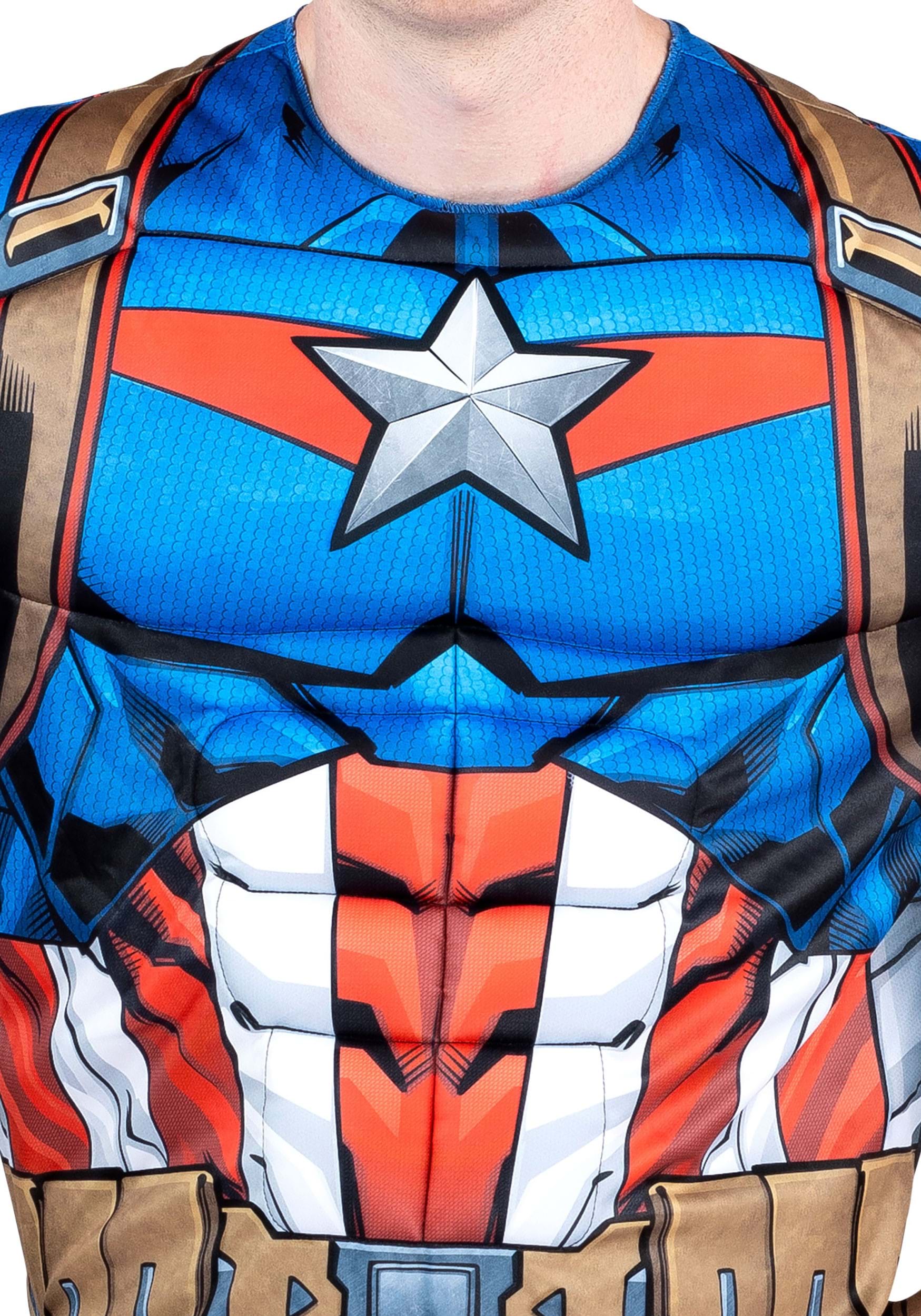 Jazwares Adult Captain America Muscle Costume Superhero Costumes Large ...