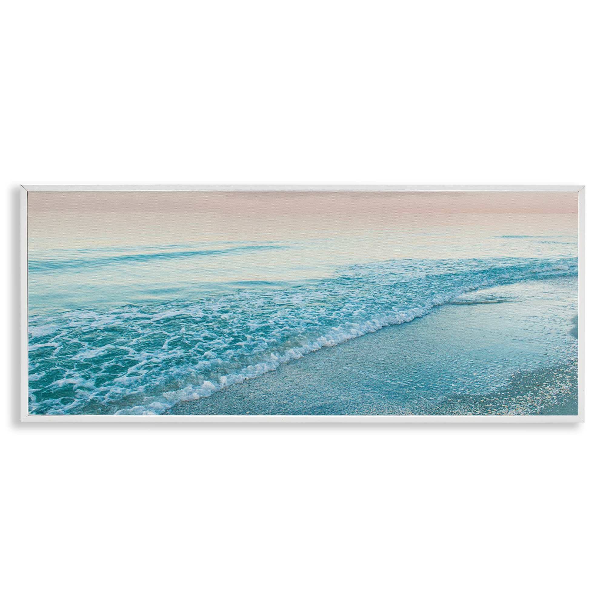 Stupell Industries Luminous Sunset over Beach White Framed Giclee Art ...
