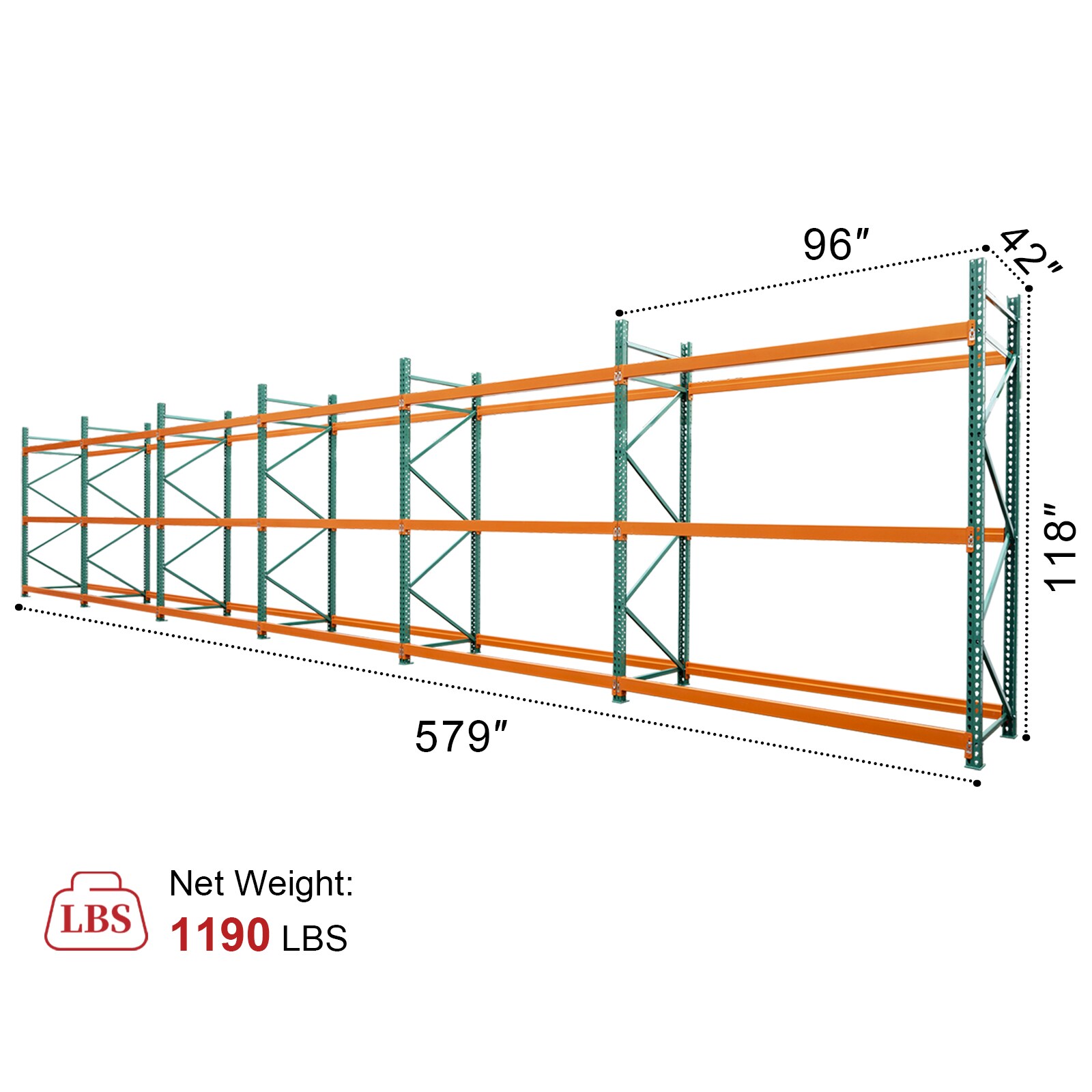 Tinyhomie 3.5FT Wide Heavy Duty Shelving Heavy Duty Storage Rack in the ...