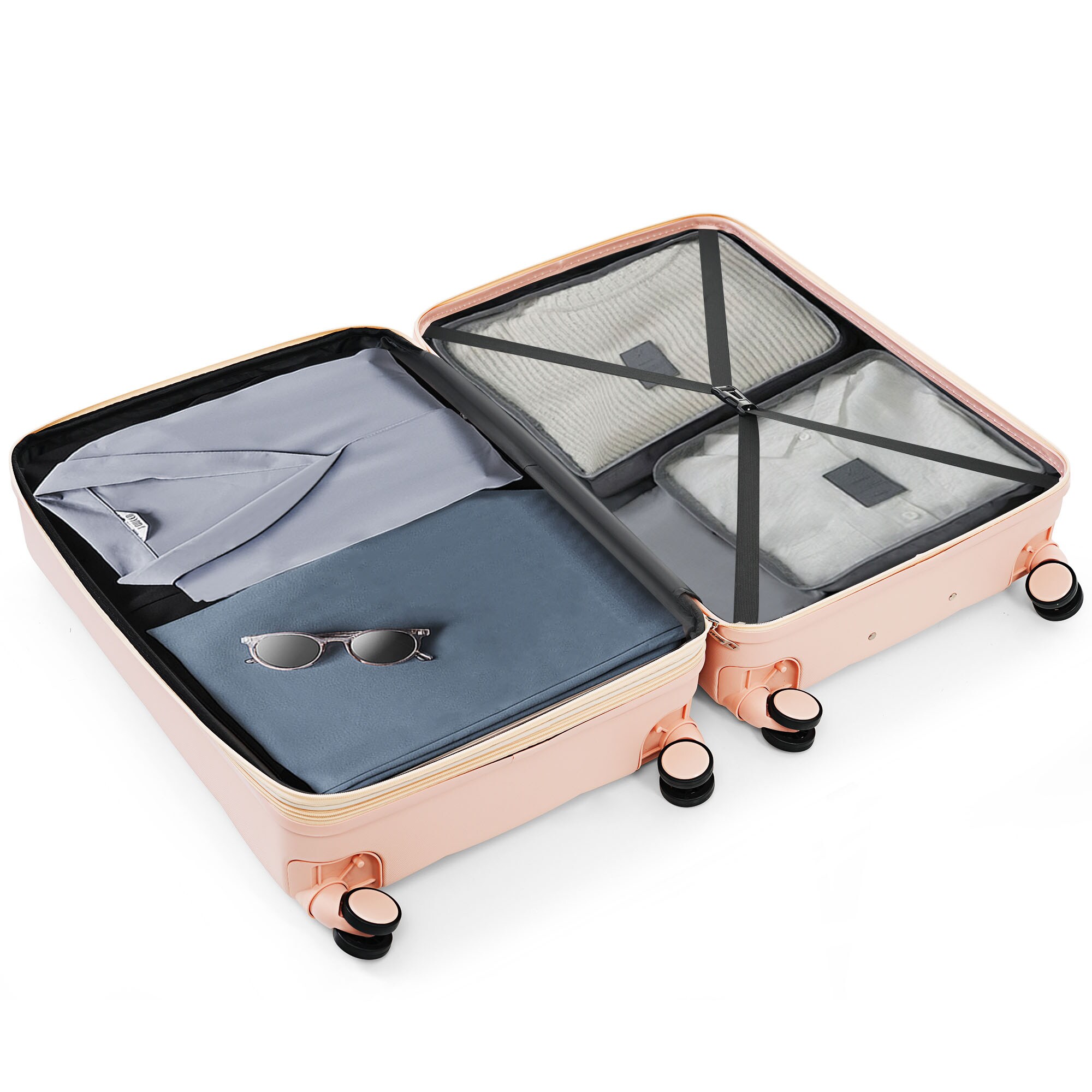 LOVMOR Luggage Set of 3 Airline Certified Carry-on Luggage with Cup ...
