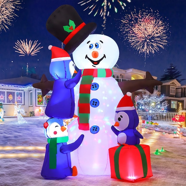 Goosh 5 6 Ft Lighted Snowman Christmas Inflatable Dj Sd 27215 At