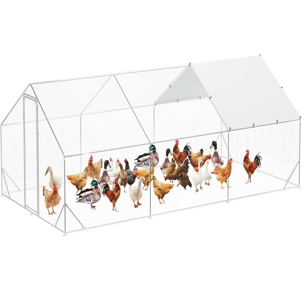 EvoTrim 9.8Inchesx19.7Inchesx6.6Inches Large Metal Chicken Coop Run ...