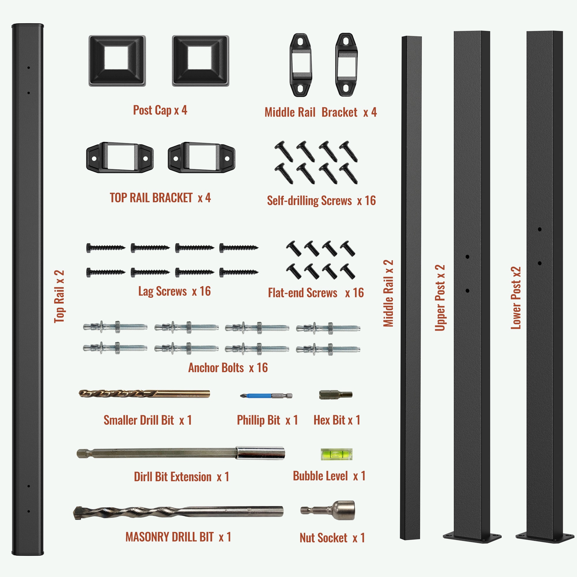 LOVMOR Hand Rails for Outdoor Steps 2 3 Step Handrail 2 Pack in the ...