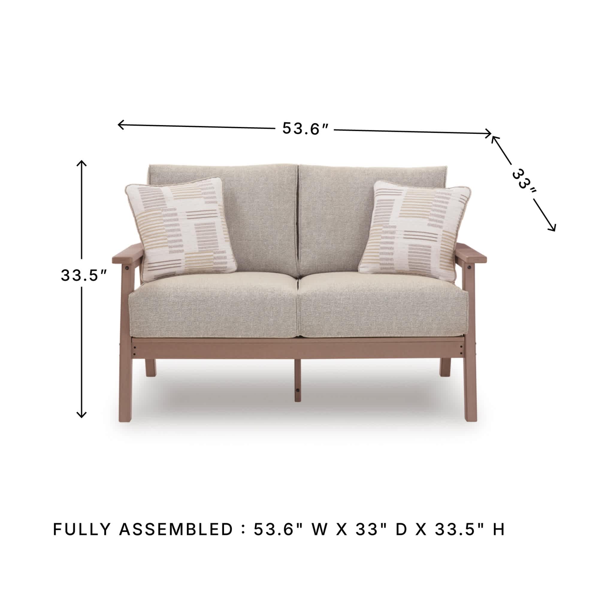 Signature Design by Ashley Cliffs Beach Outdoor Patio Loveseat HDPE ...