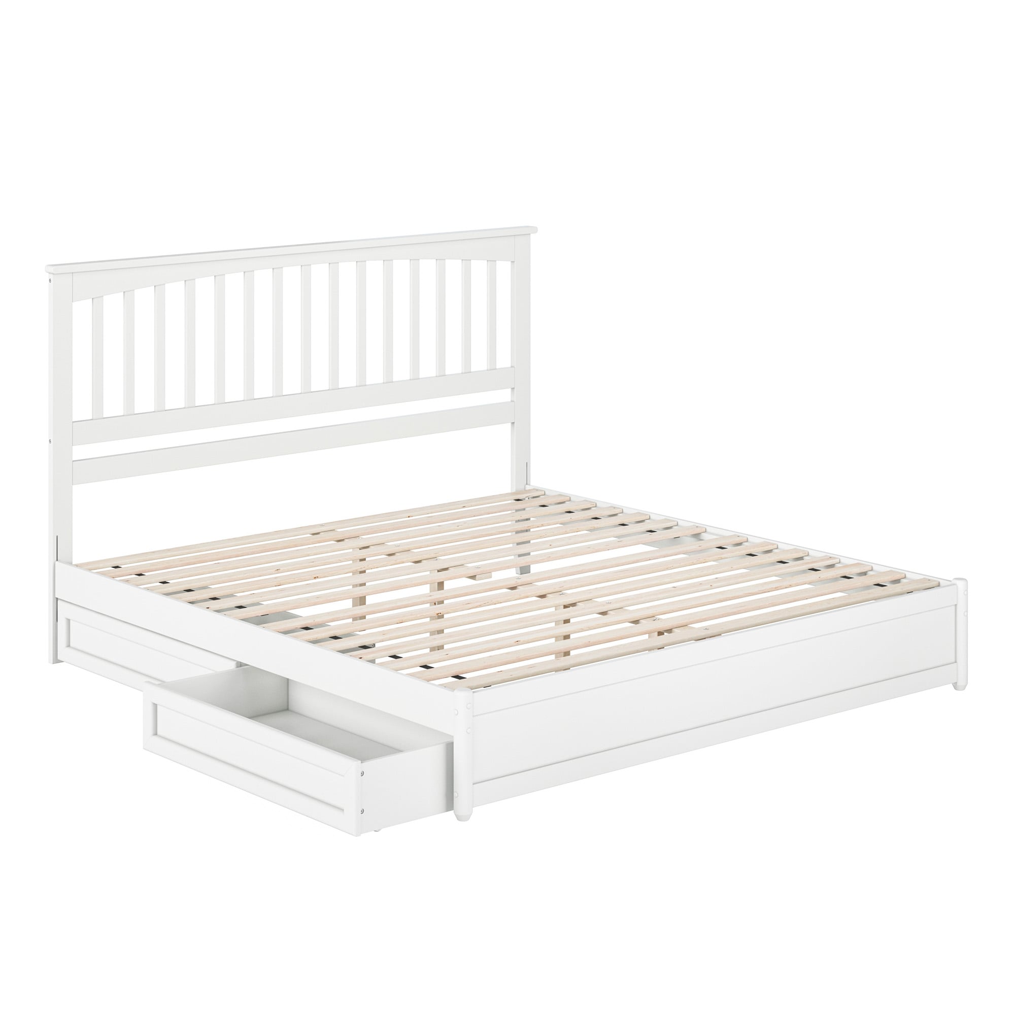 AFI King White Wood Platform Bed with Headboard in the Beds department ...