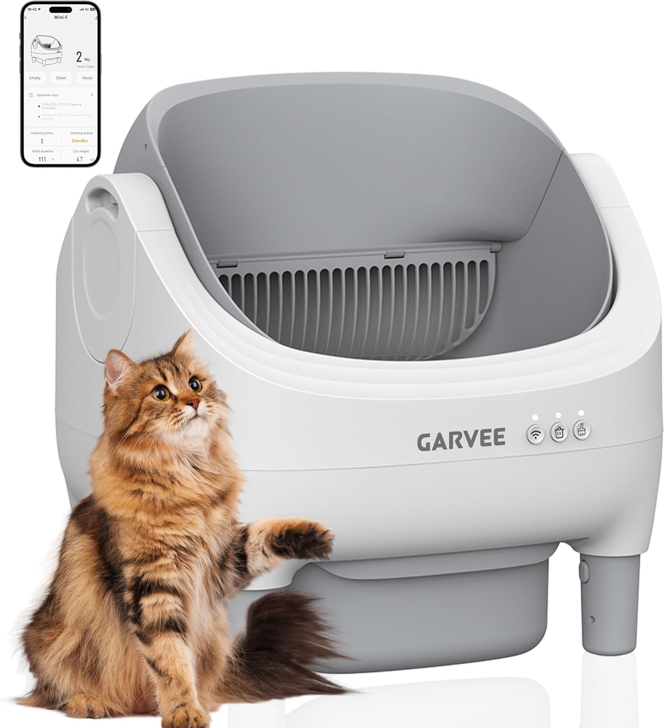 GAOMON Self Cleaning Litter Box - Automatic Cat Litter Box with APP ...