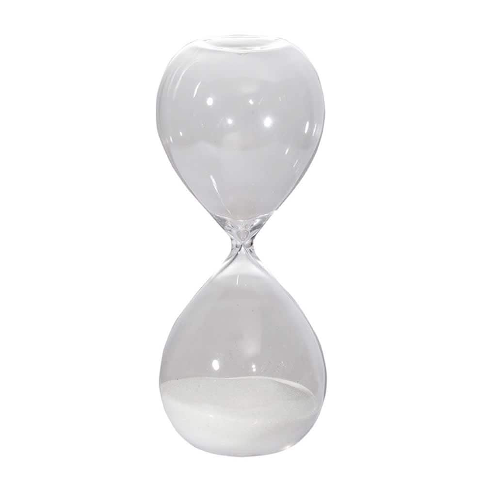 Vynxaria Ferdinand White Glass 3.5 in Decorative Hourglass Set of 2 in ...