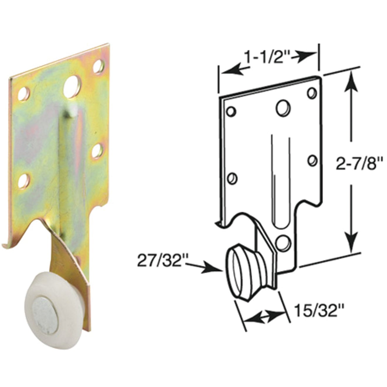 Prime-Line Slide-Co Draw Roller Part 221240 for Mono-Rail Drawer Slides ...
