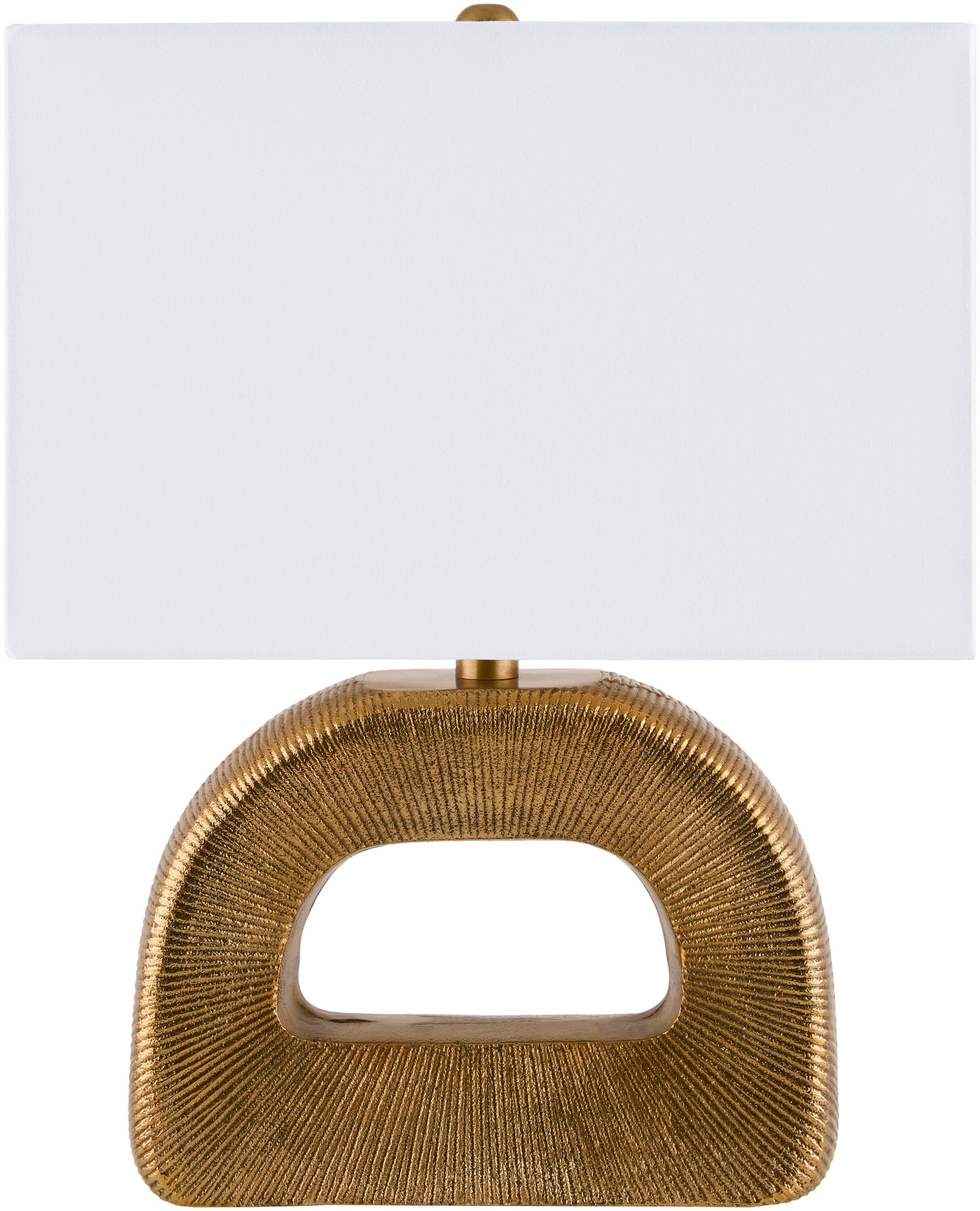Livabliss Hennes 18-in White/Gold On/Off switch Table Lamp with Cotton ...