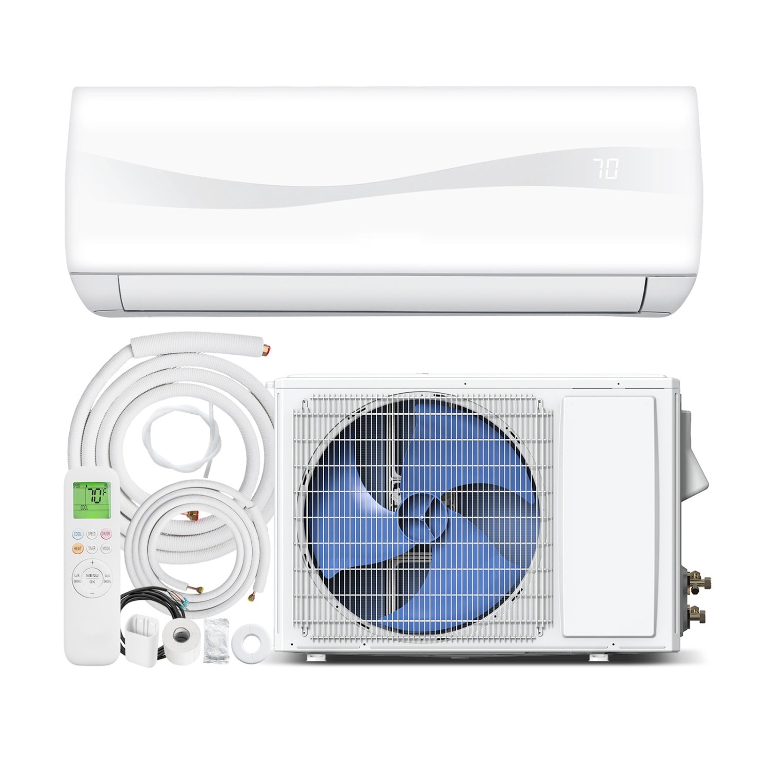 Slickblue Mini Split Air Conditioner with Heater Remote Control and 4D ...