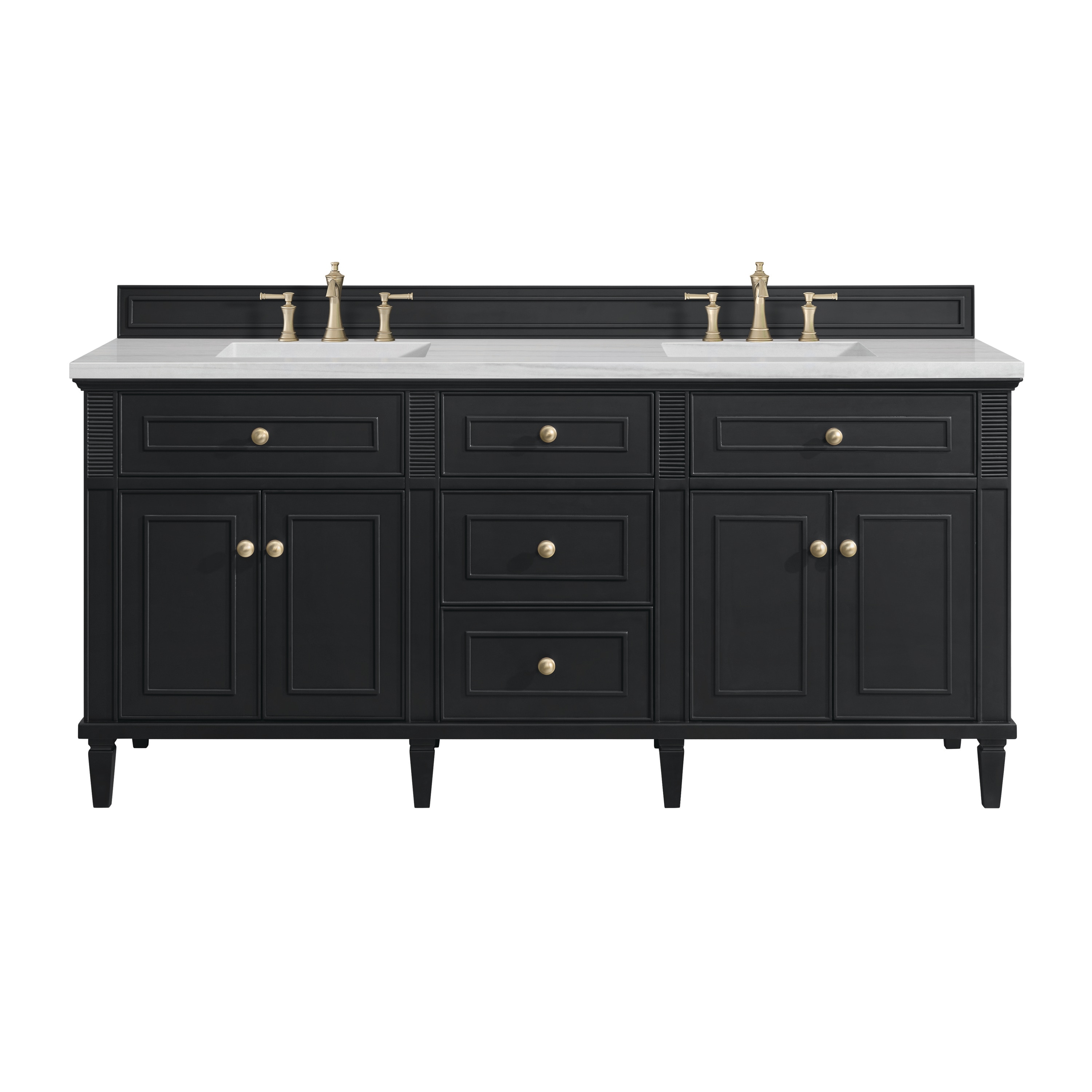 James Martin Vanities Lorelai 72-in Black Onyx Undermount Double Sink ...