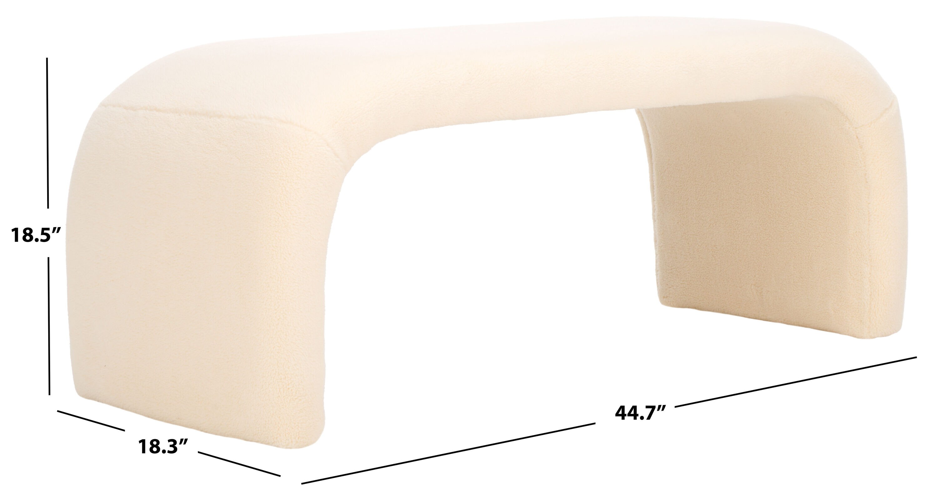 Safavieh Casual Cream Accent Bench 44.69-in x 18.31-in x 18.5-in in the ...