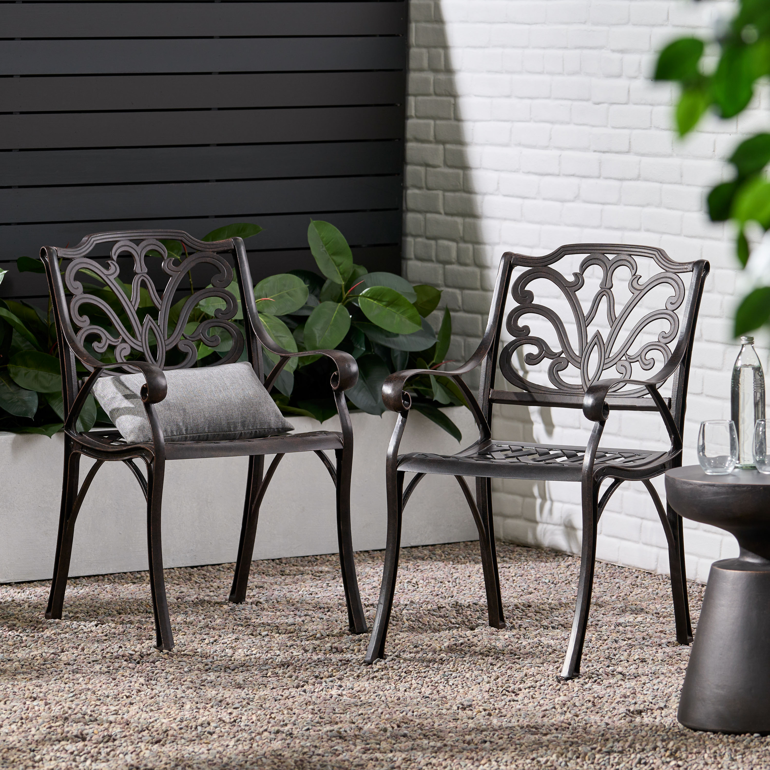 Best Selling Home Decor Alfresco Set of 2 Bronze Metal Frame Stationary ...