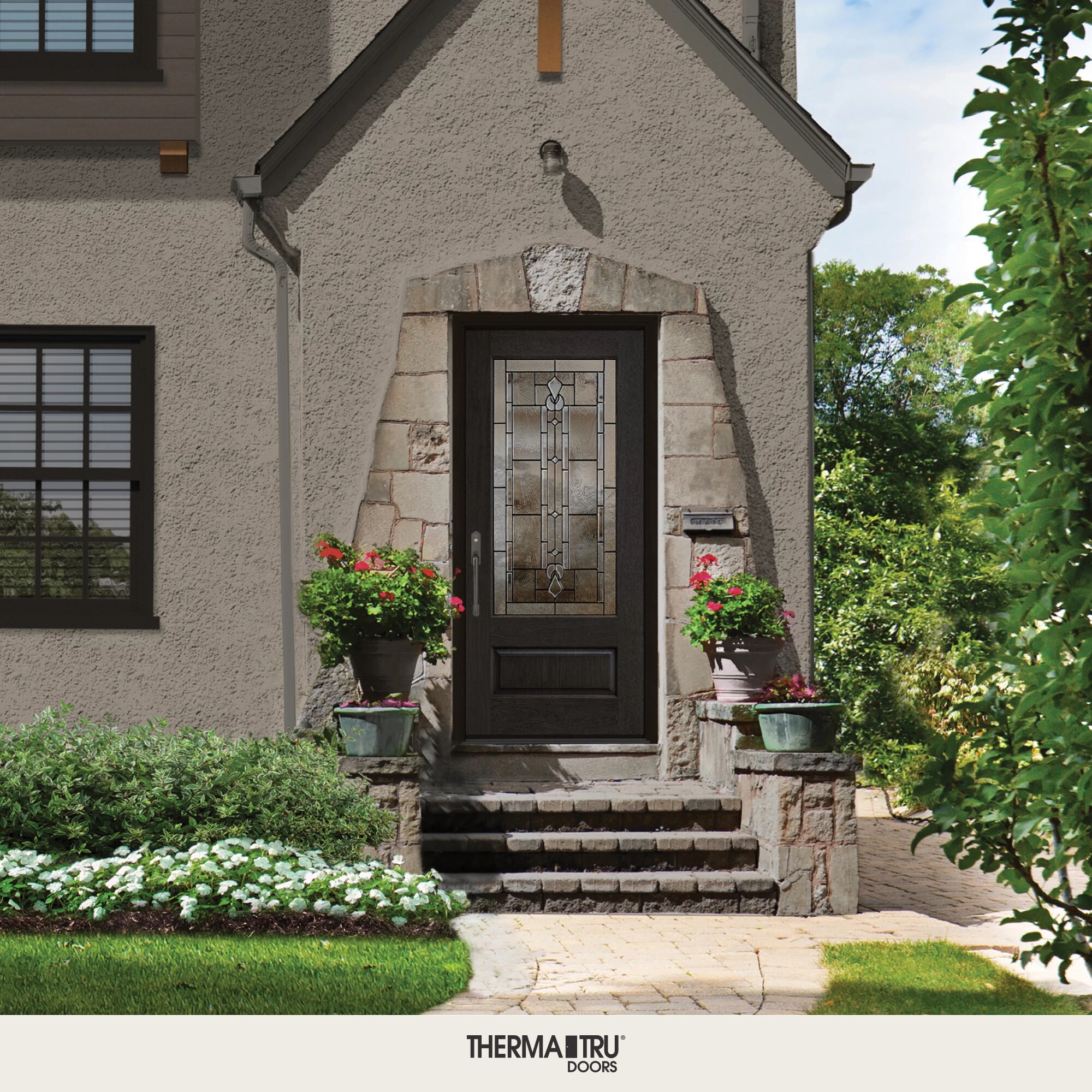 Therma-Tru Classic Craft Lucerna 36-in x 80-in x 4-9/16-in Fiberglass ...