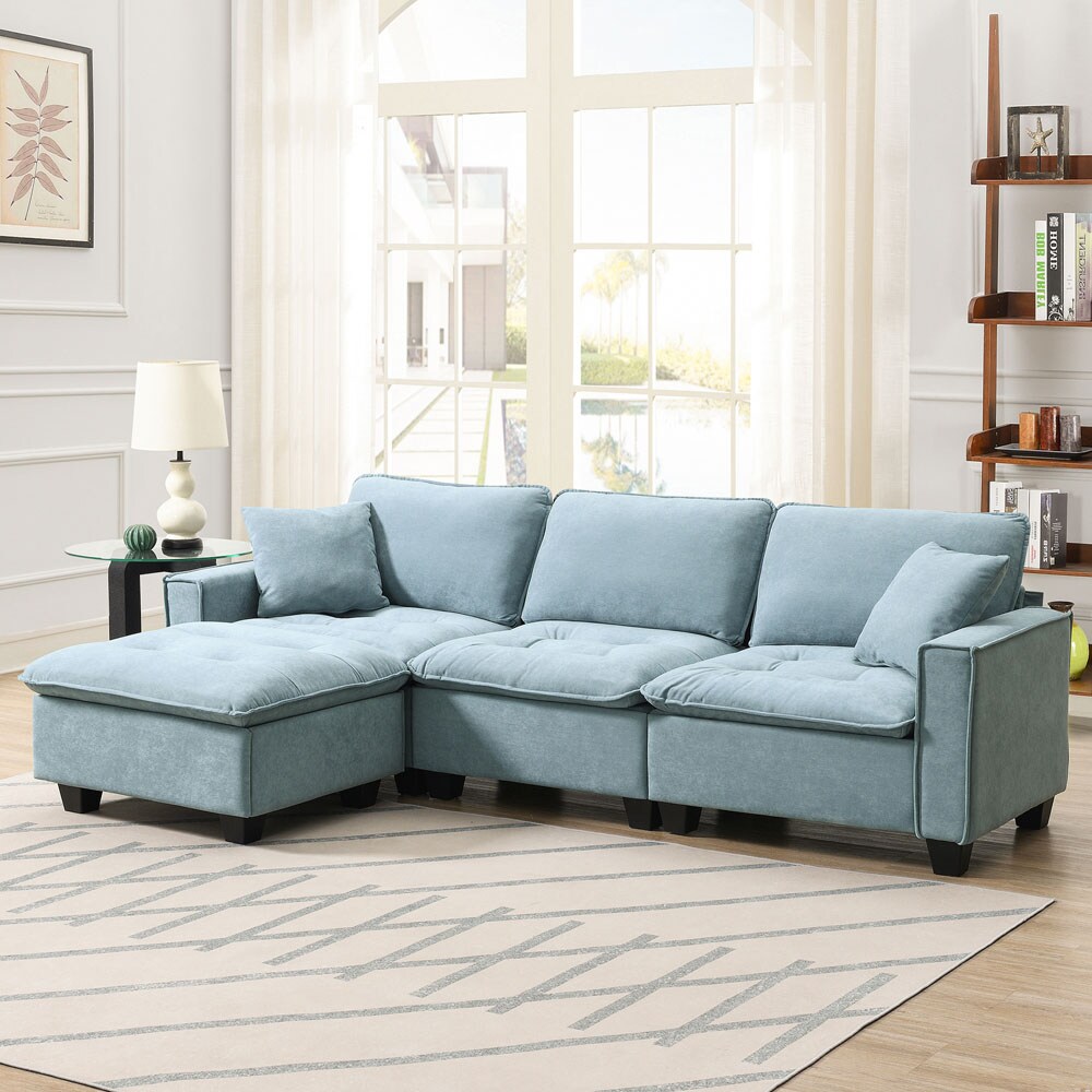100*59" Modern Convertible Sectional Sofa Living Room Furniture at ...