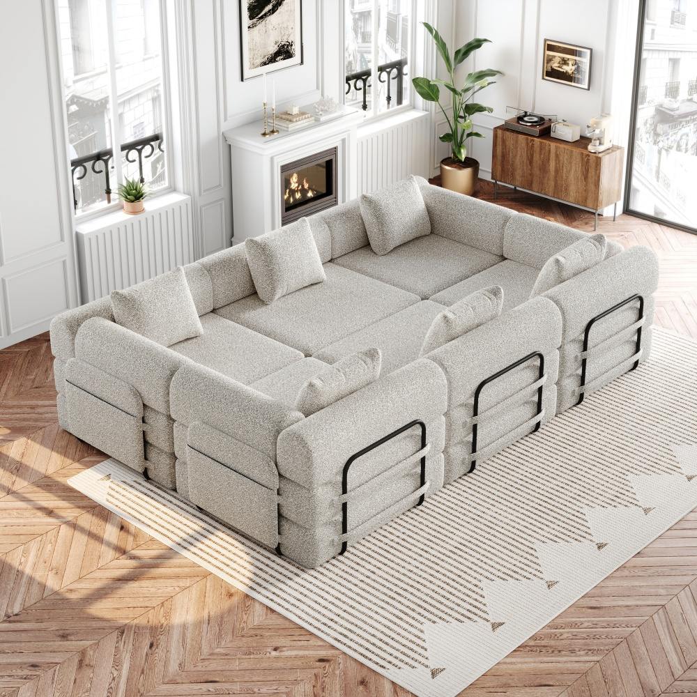 Coolbibila 6-Seat Convertible Sofa Bed with Space-Saving Design Modular ...