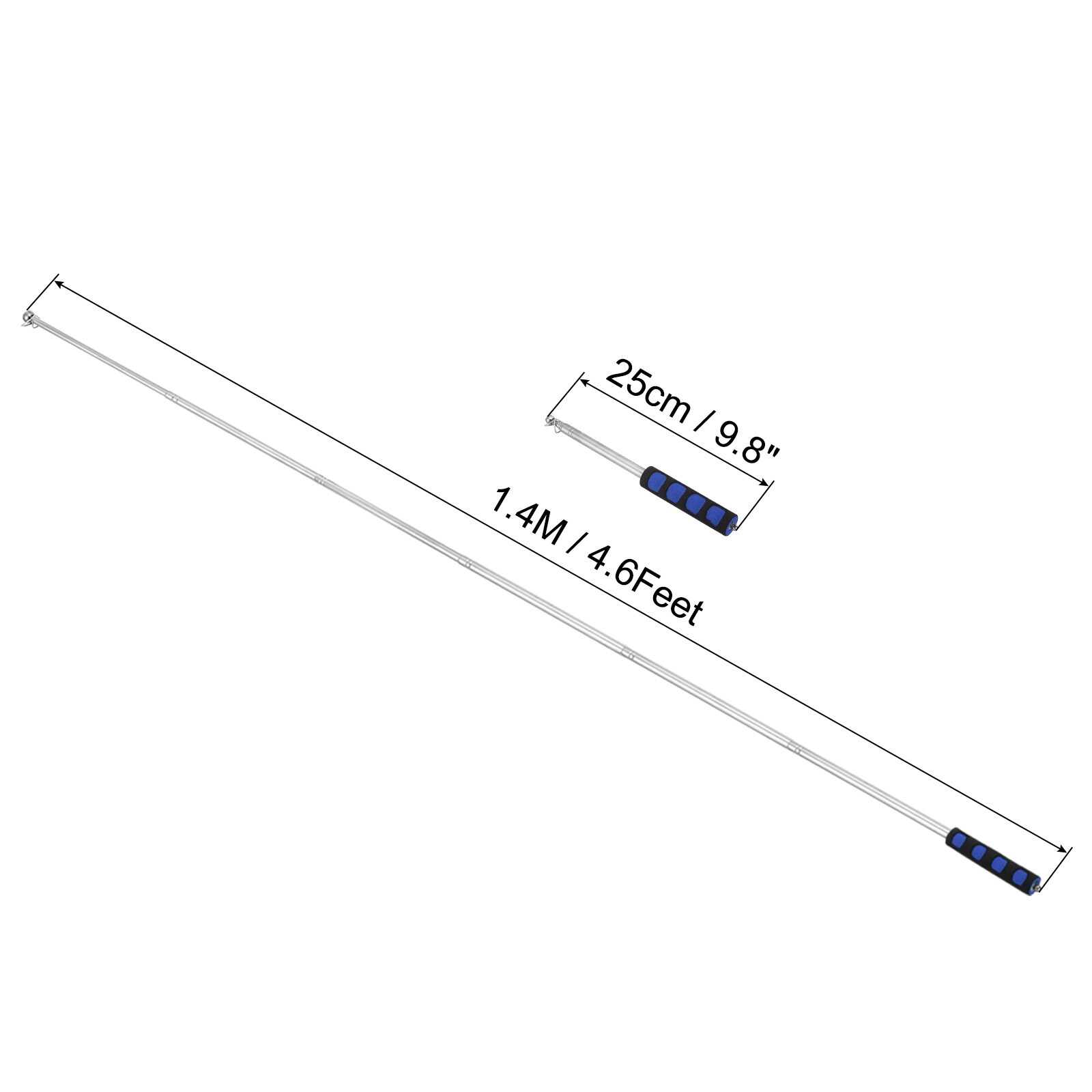 PATIKIL 1.4M/4.6Feet Telescopic Handheld Flagpoles 1 Set Retractable ...